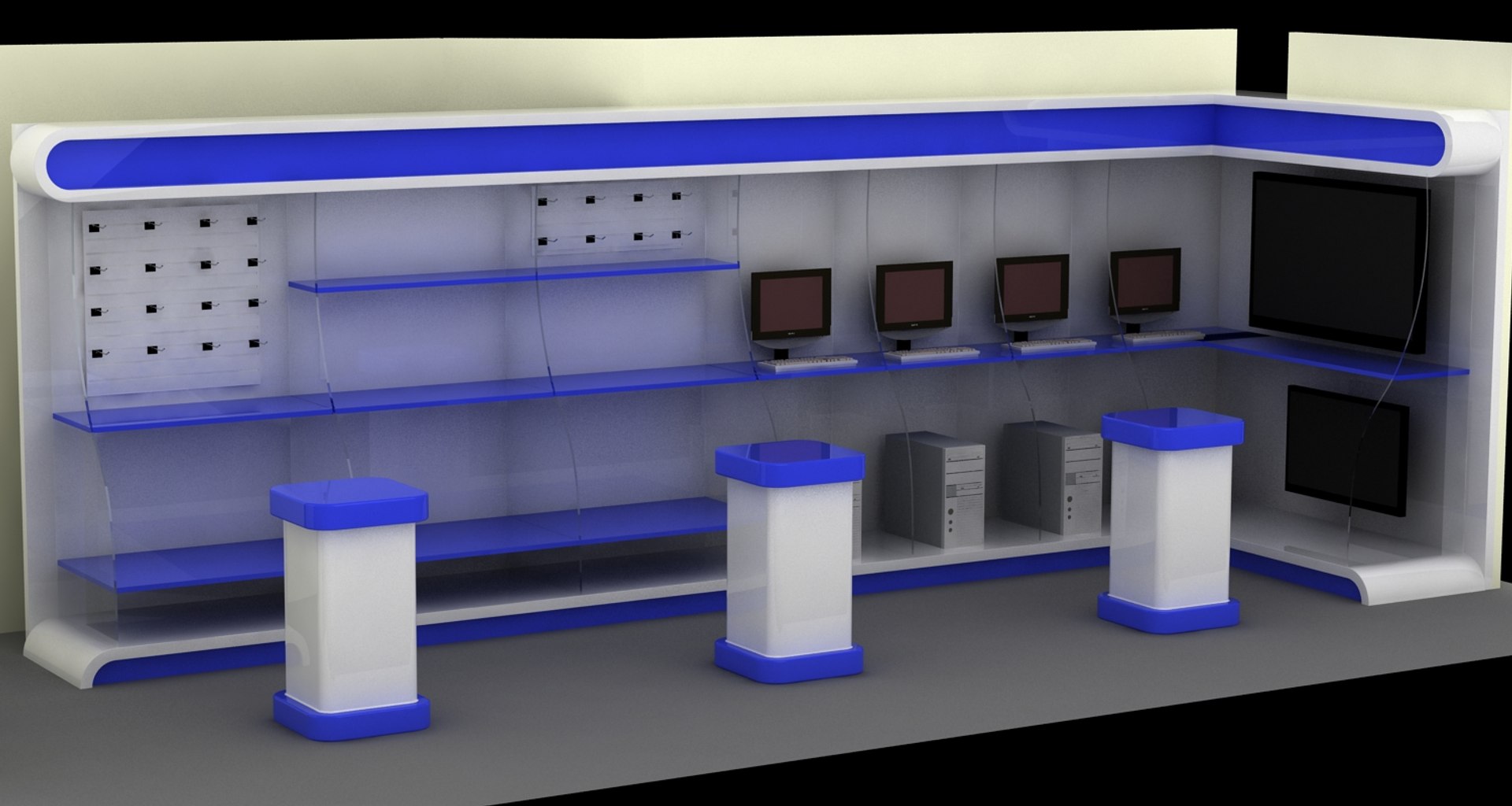 computer retail mall 3d model