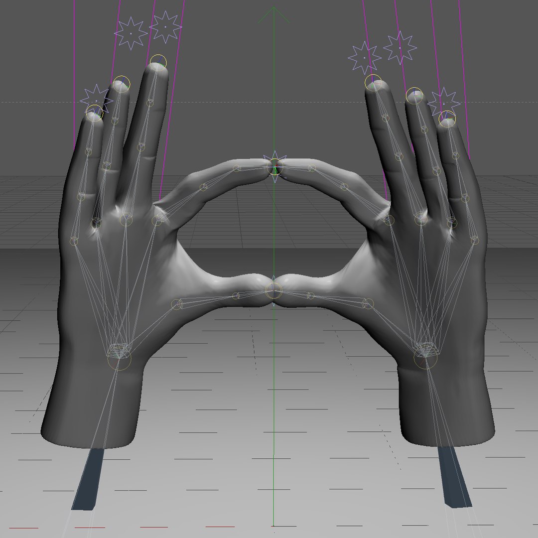 Hands Rigged C4d