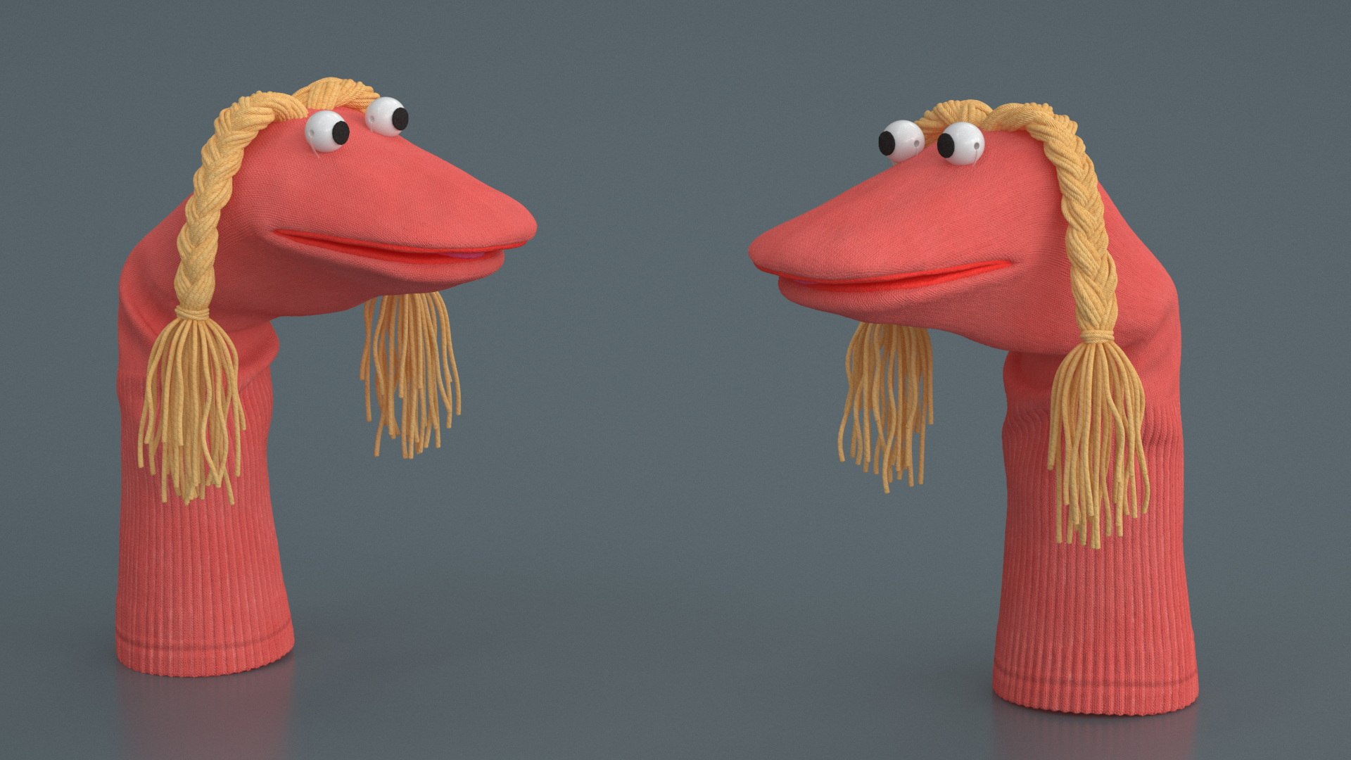 3D Sock Puppet With Googly Eyes Girl Pink - TurboSquid 2270260
