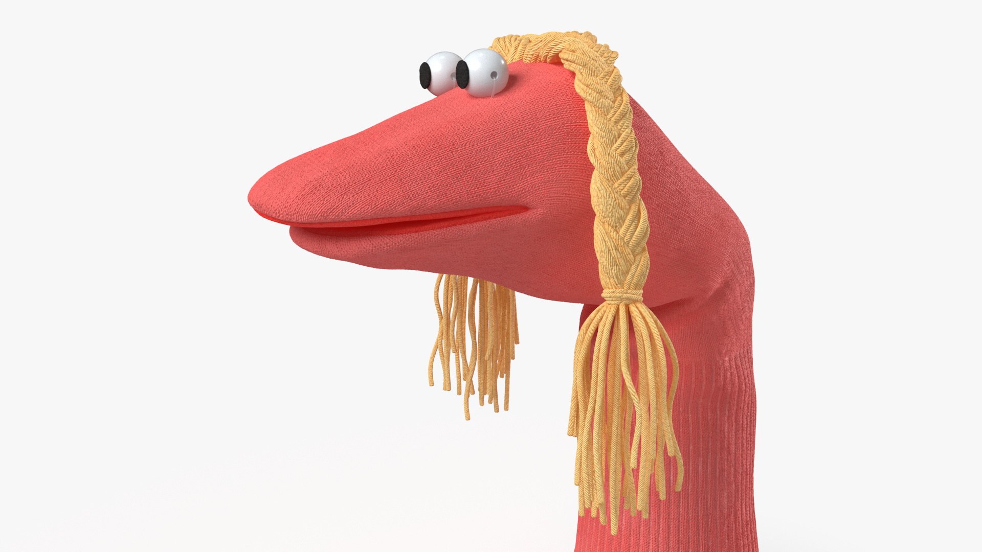 3D Sock Puppet With Googly Eyes Girl Pink - TurboSquid 2270260