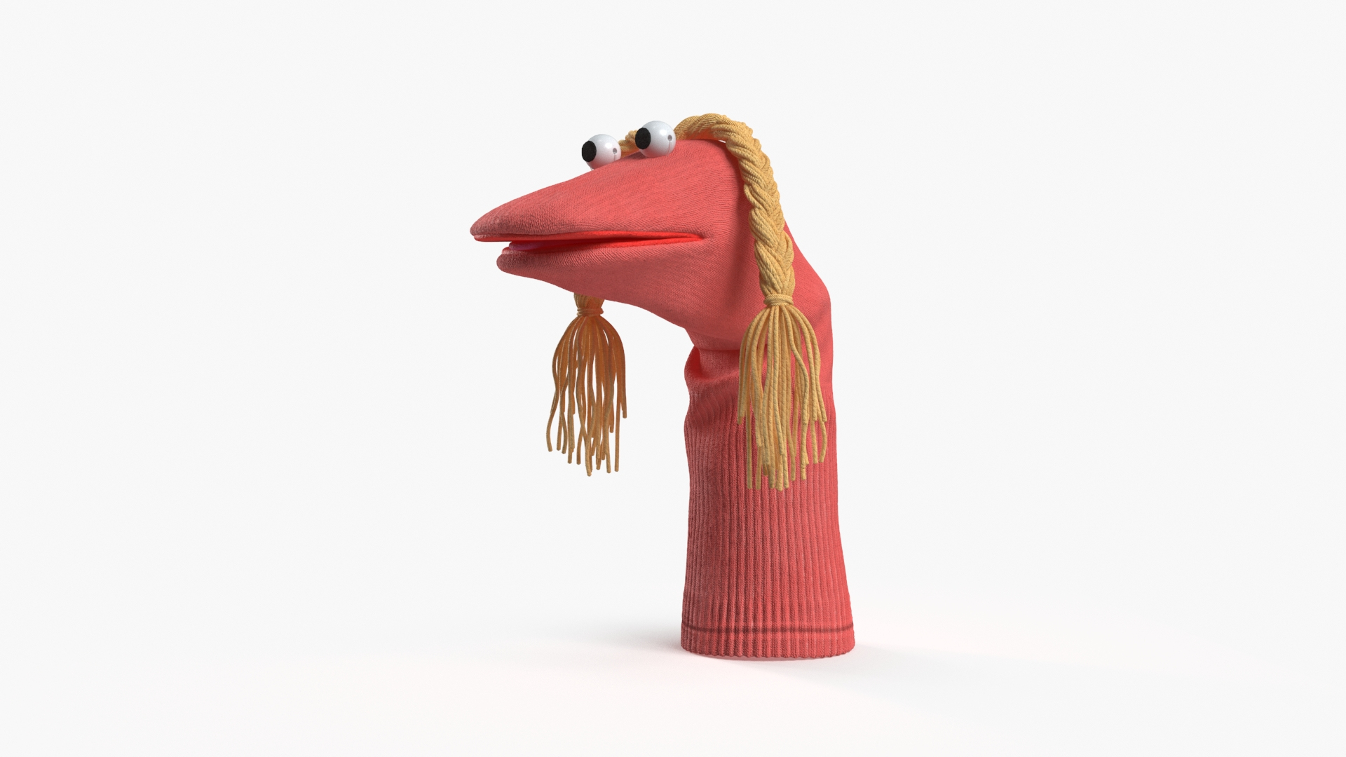 3D Sock Puppet With Googly Eyes Girl Pink - TurboSquid 2270260