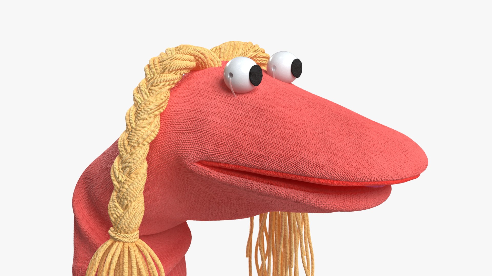 3D Sock Puppet With Googly Eyes Girl Pink - TurboSquid 2270260