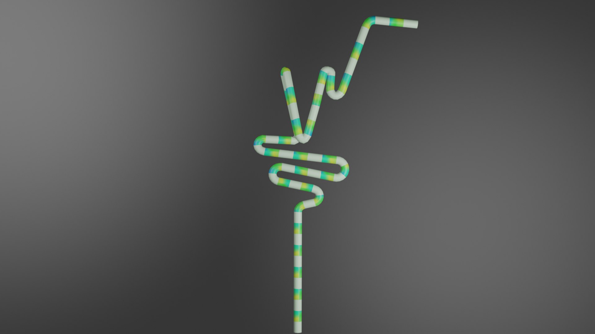 Crazy Straw Letter V 3D model - TurboSquid 1801332
