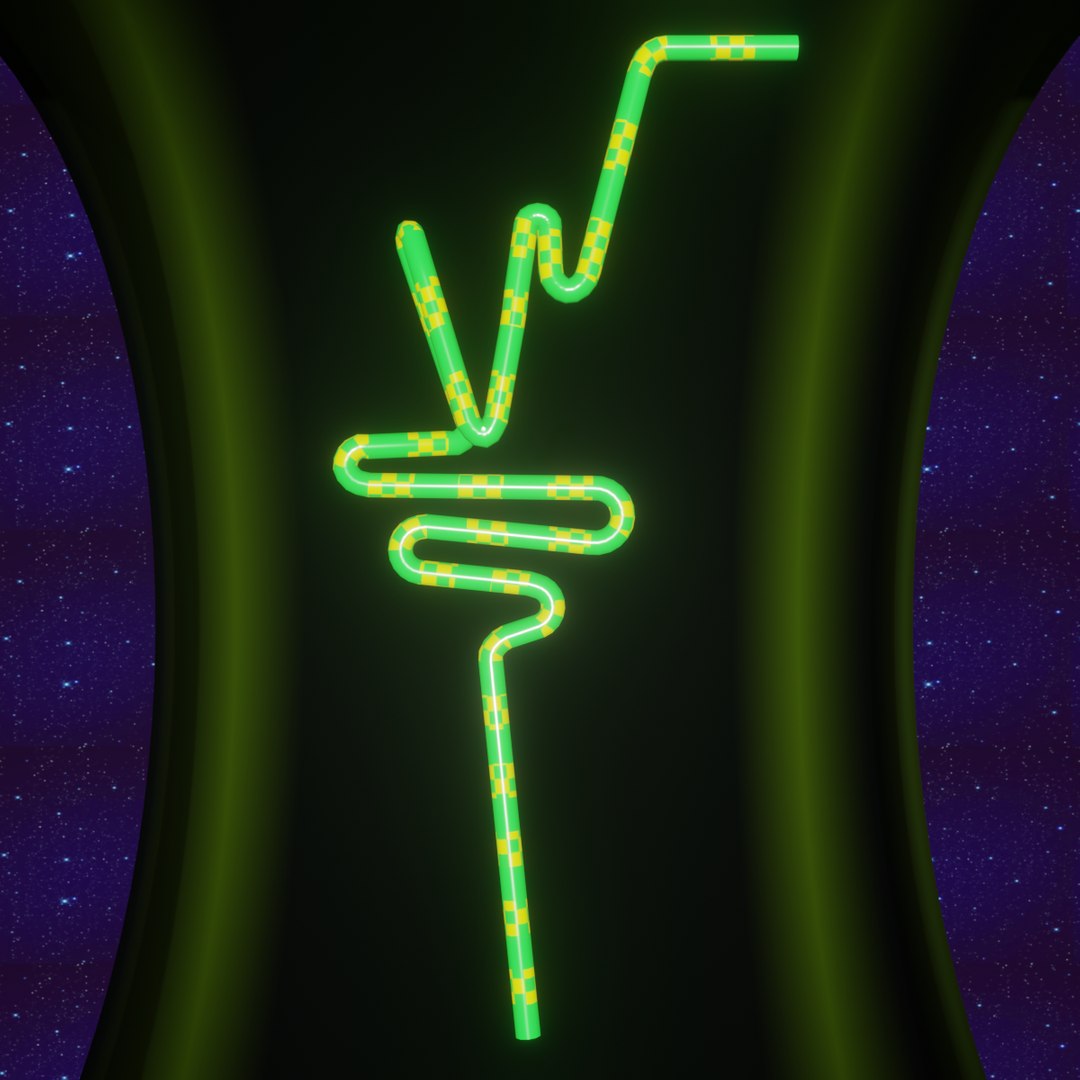 Crazy Straw Letter V 3D model - TurboSquid 1801332