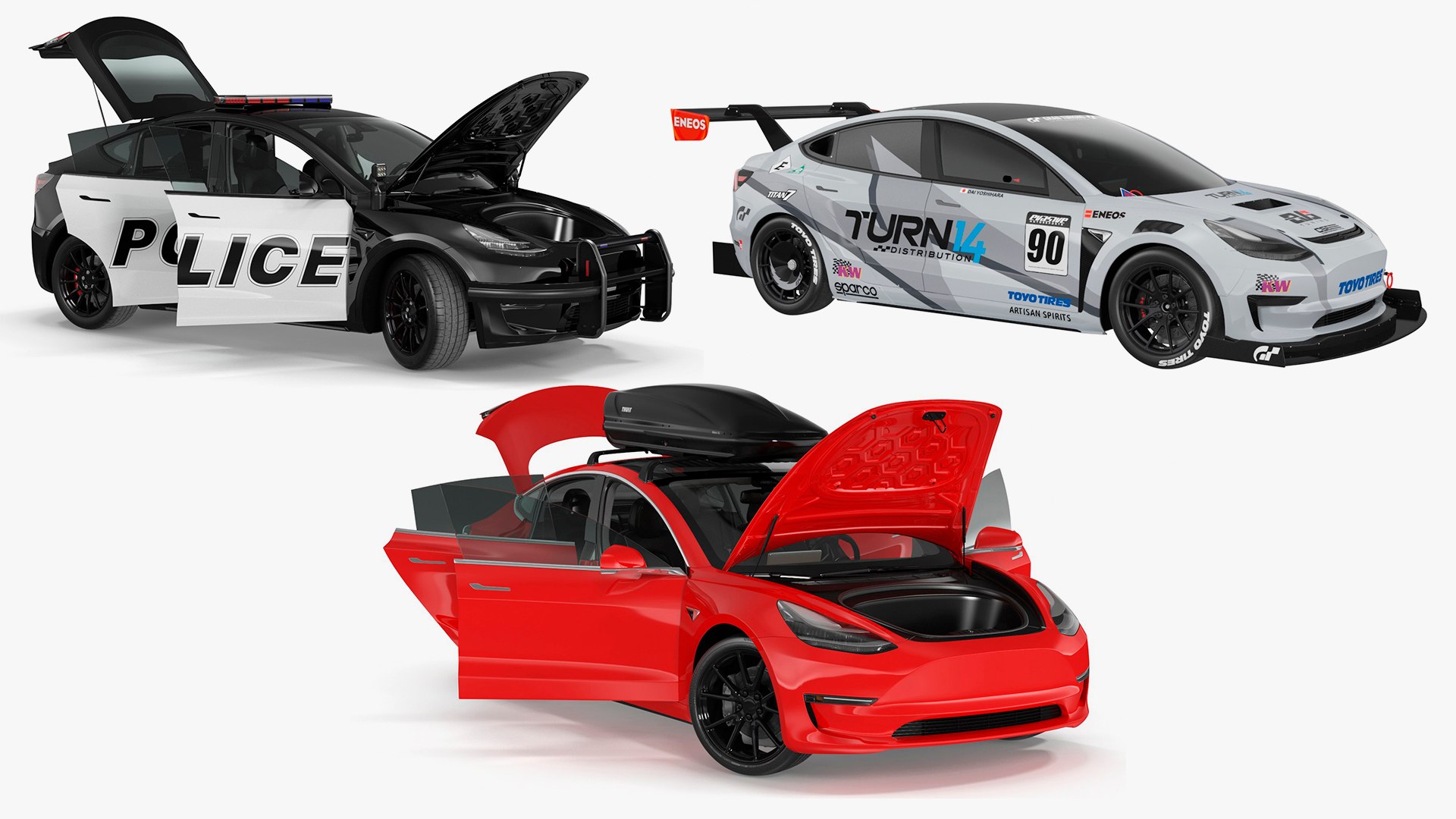 3D Rigged Tesla Vehicle Collection - TurboSquid 2299593