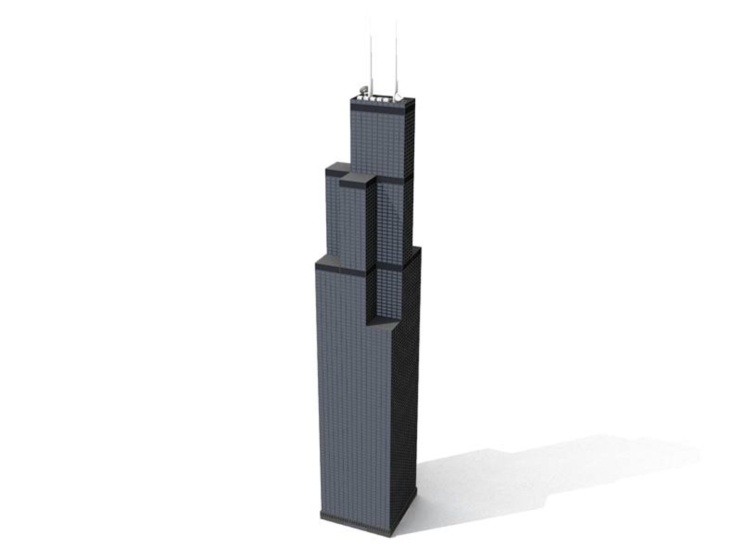 Sears Tower Skyscrapers Buildings 3d Model