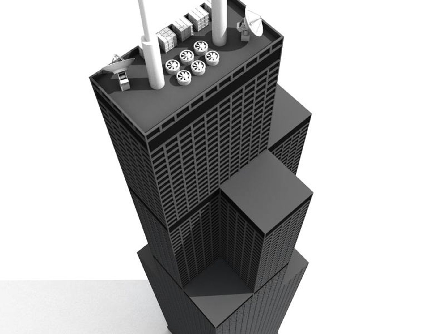 Sears Tower Skyscrapers Buildings 3d Model
