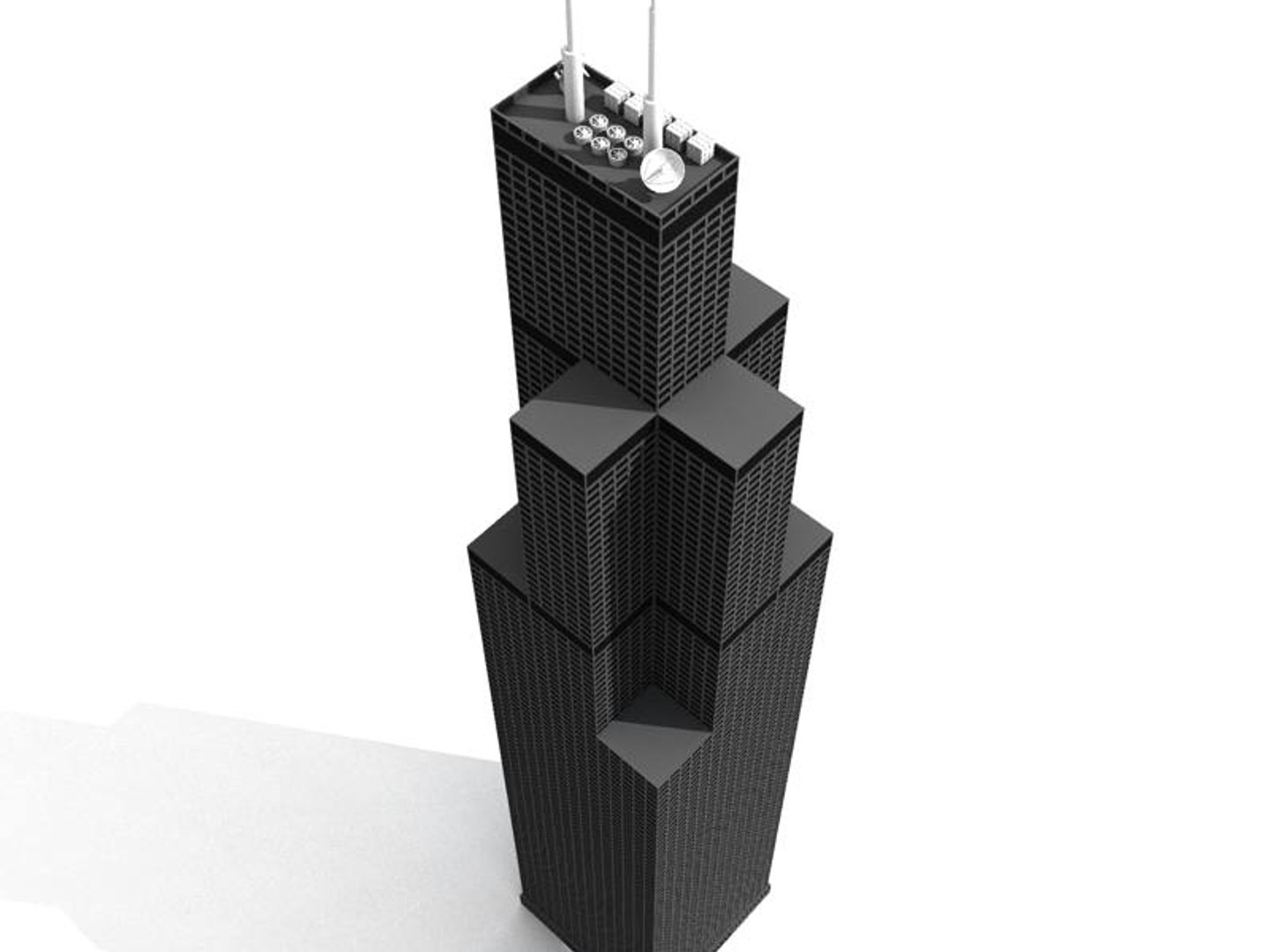 Sears Tower Skyscrapers Buildings 3d Model