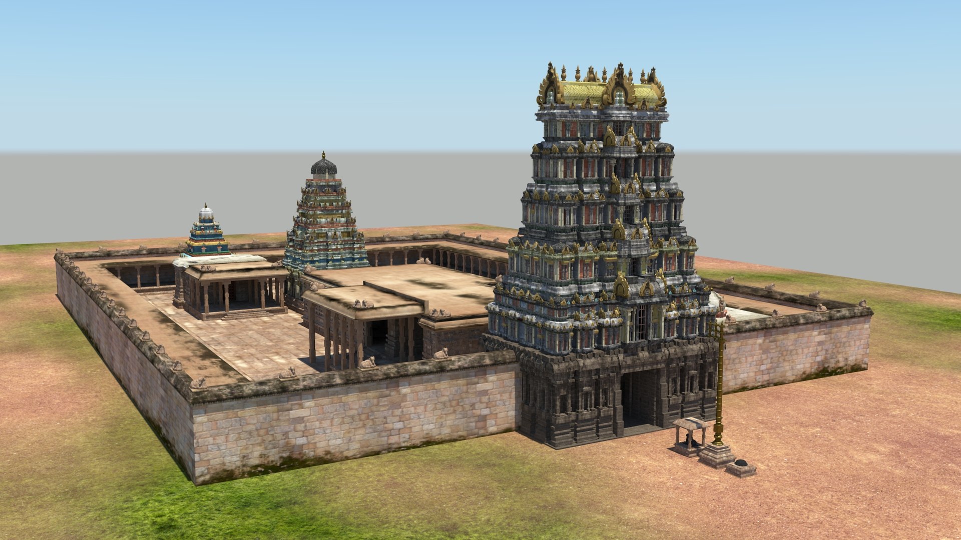 Indian Temple 3d Model