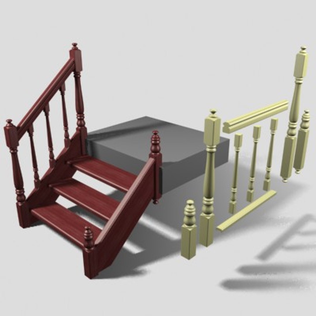 Stairs Ladder Spindles 3d Max