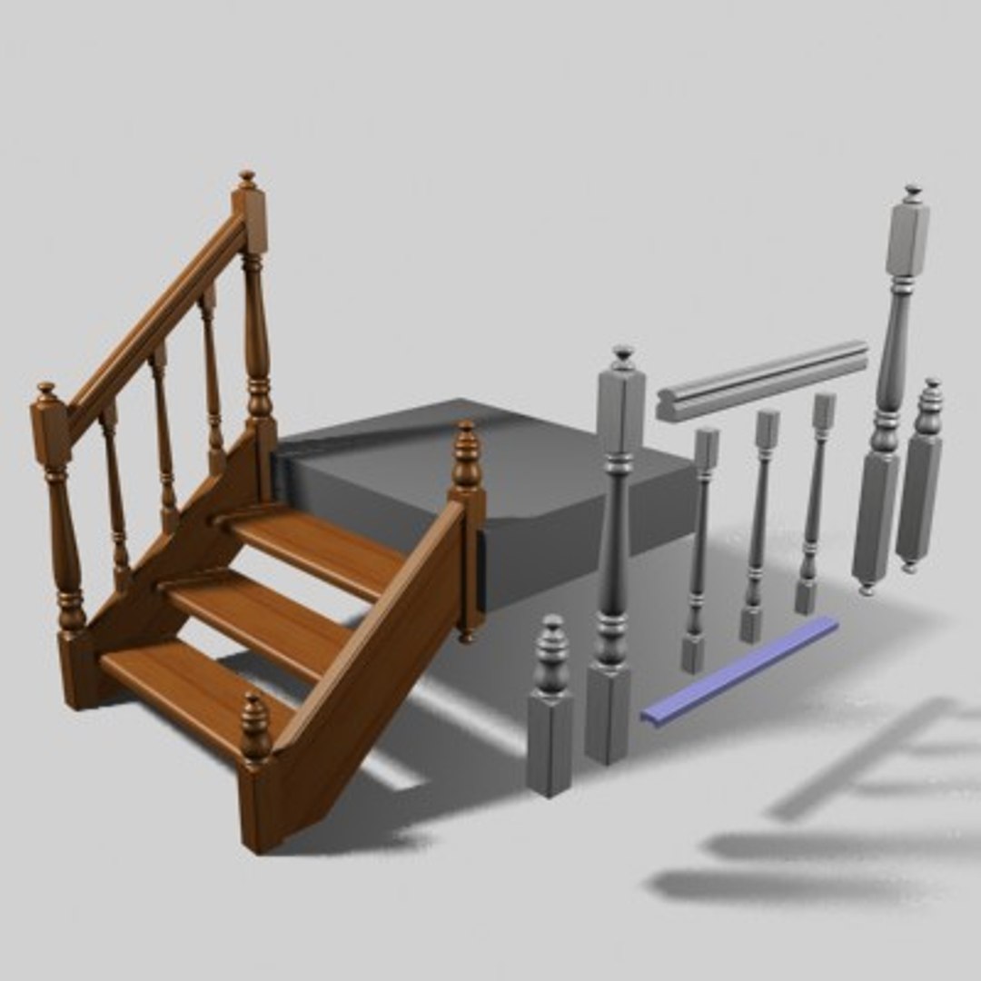Stairs Ladder Spindles 3d Max