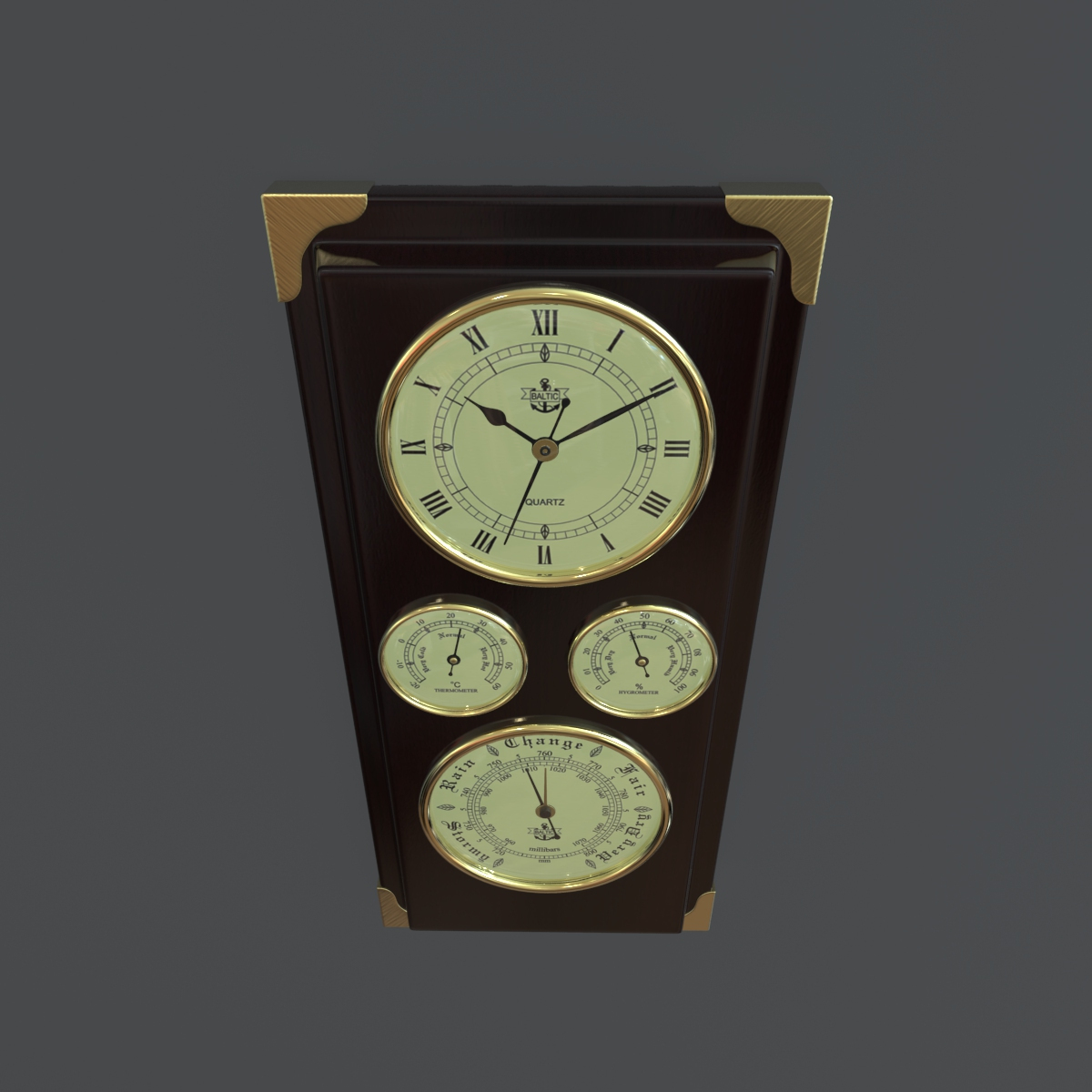 3D barometer clock station model - TurboSquid 1338564