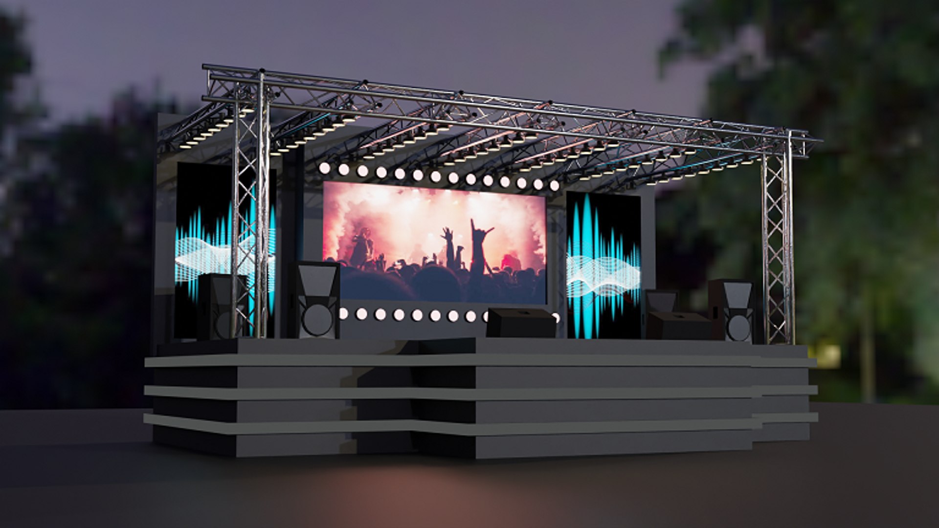 Entertainment Musical Party Concert Stage 3D Model 3D - TurboSquid 1819167