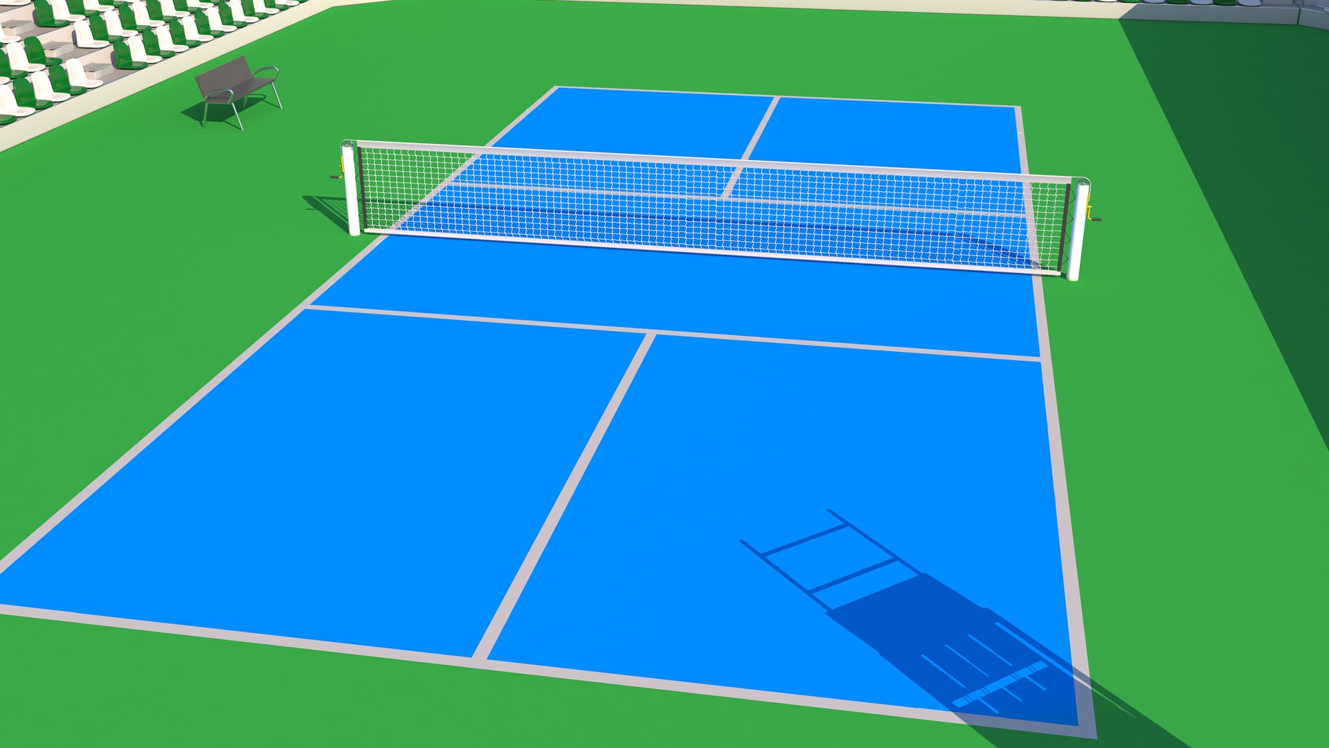 3D Pickleball Court 2 - TurboSquid 2378950