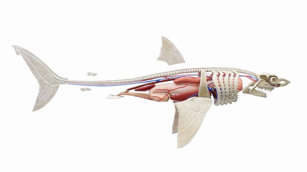 modelo 3d Anatomía del gran tiburón blanco aparejada - TurboSquid 2130846