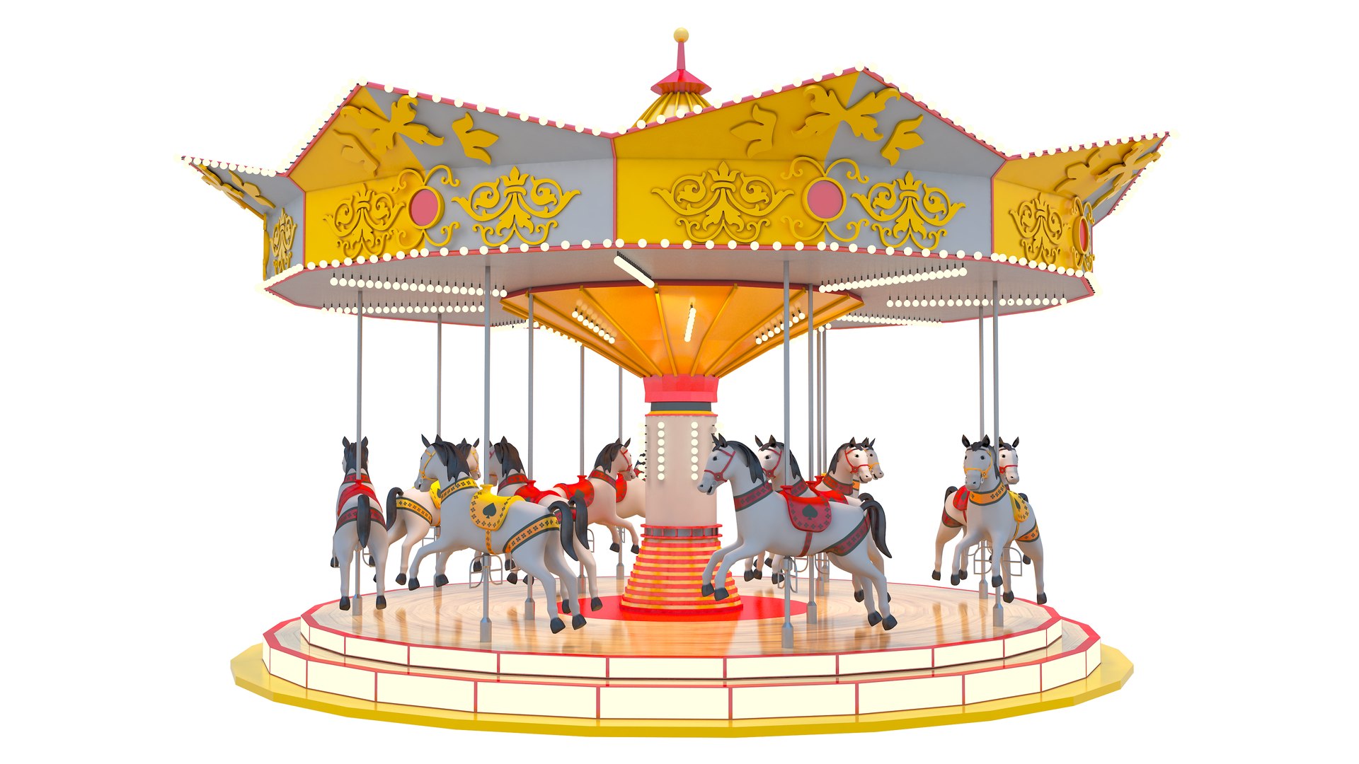 3D Carousel Model - TurboSquid 1946377