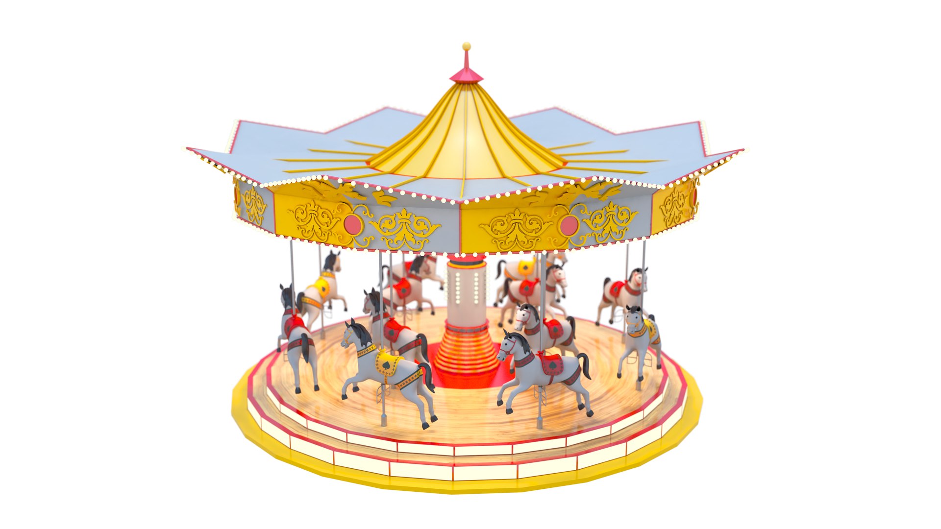 3D Carousel Model - TurboSquid 1946377
