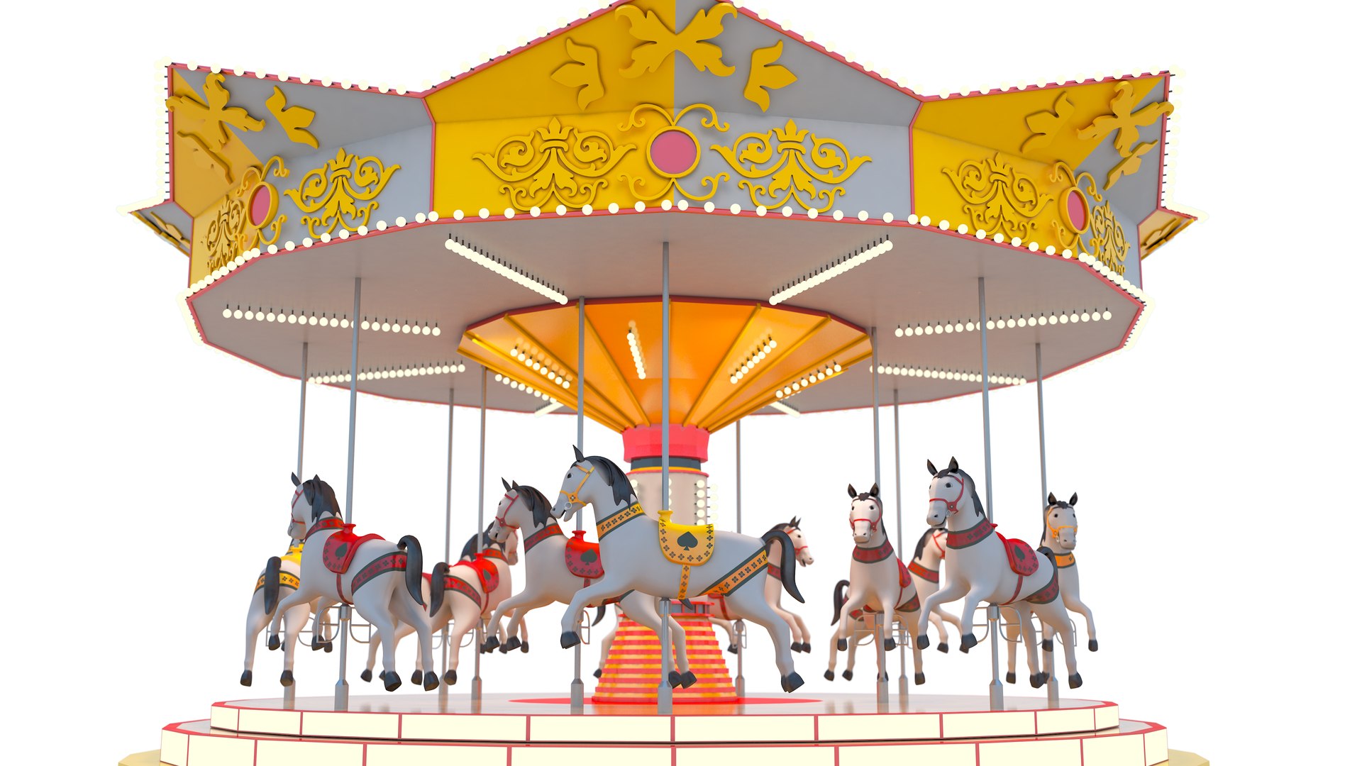 3D Carousel Model - TurboSquid 1946377