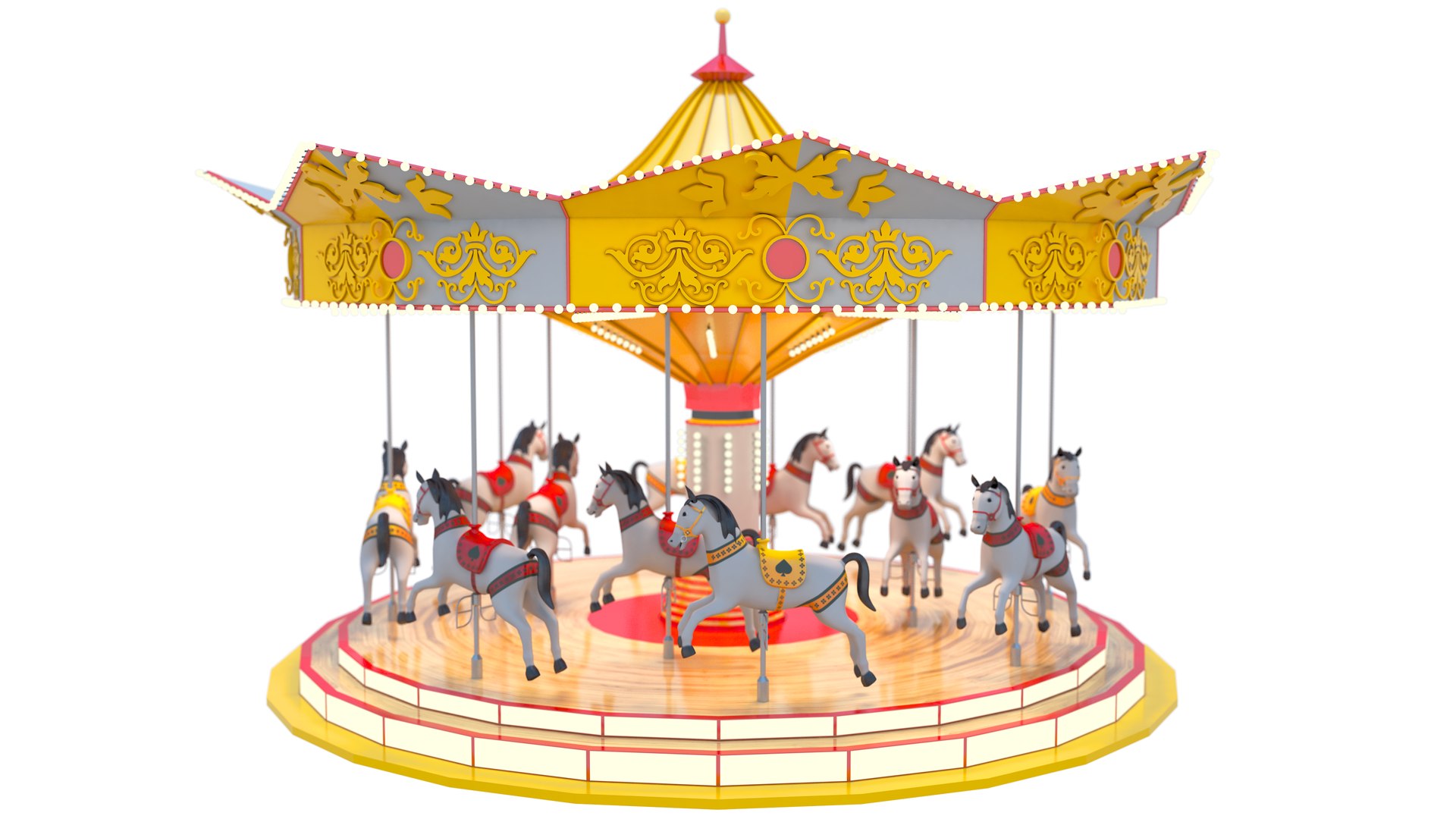 3D Carousel Model - TurboSquid 1946377