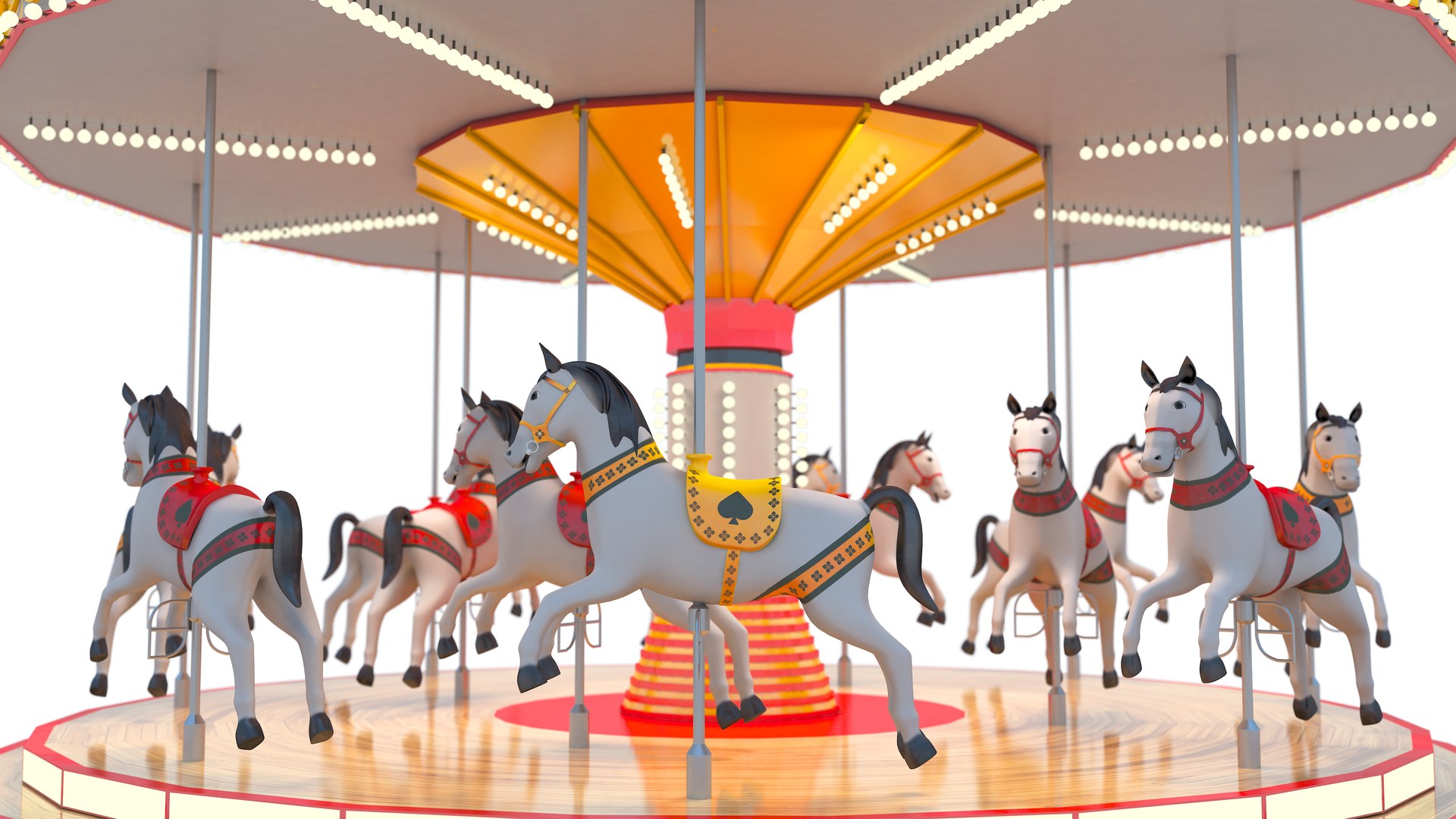 3D Carousel Model - TurboSquid 1946377