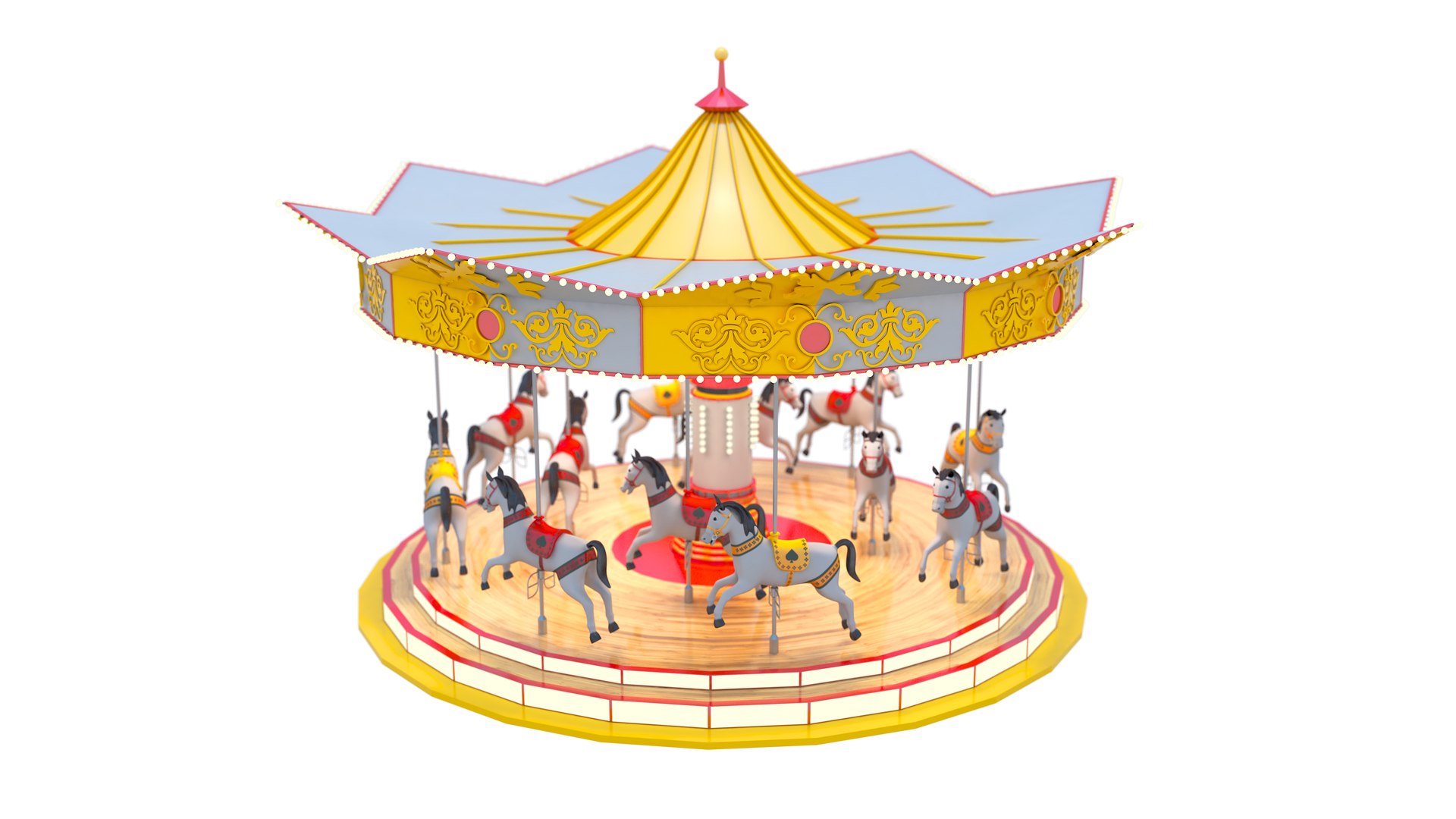 3D Carousel Model - TurboSquid 1946377