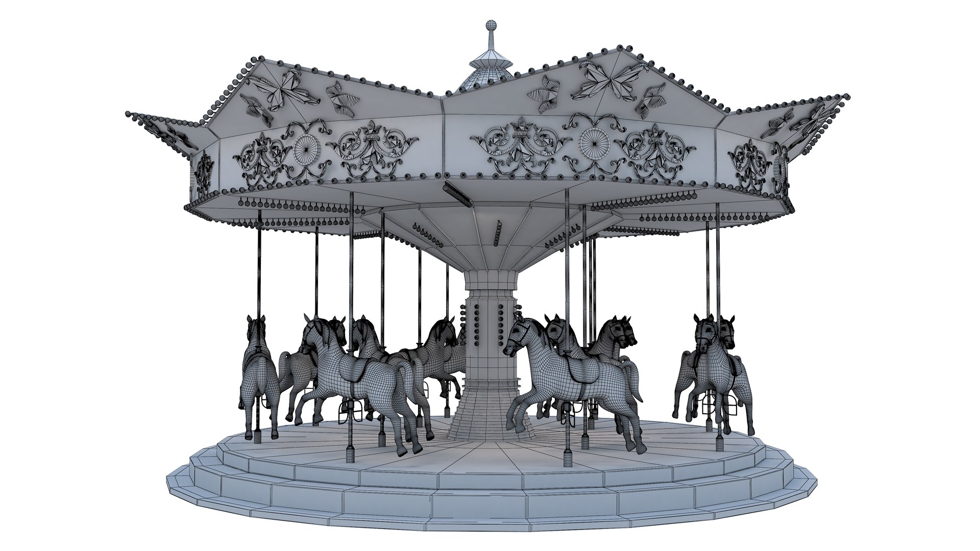 3D Carousel Model - TurboSquid 1946377