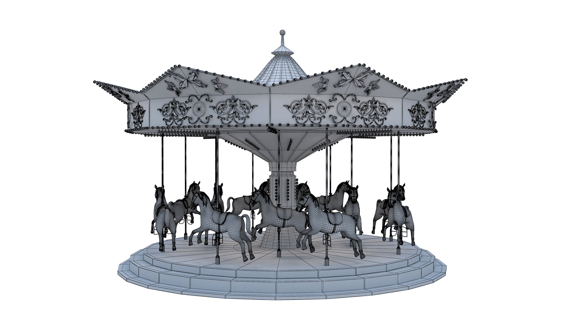 3D Carousel Model - TurboSquid 1946377