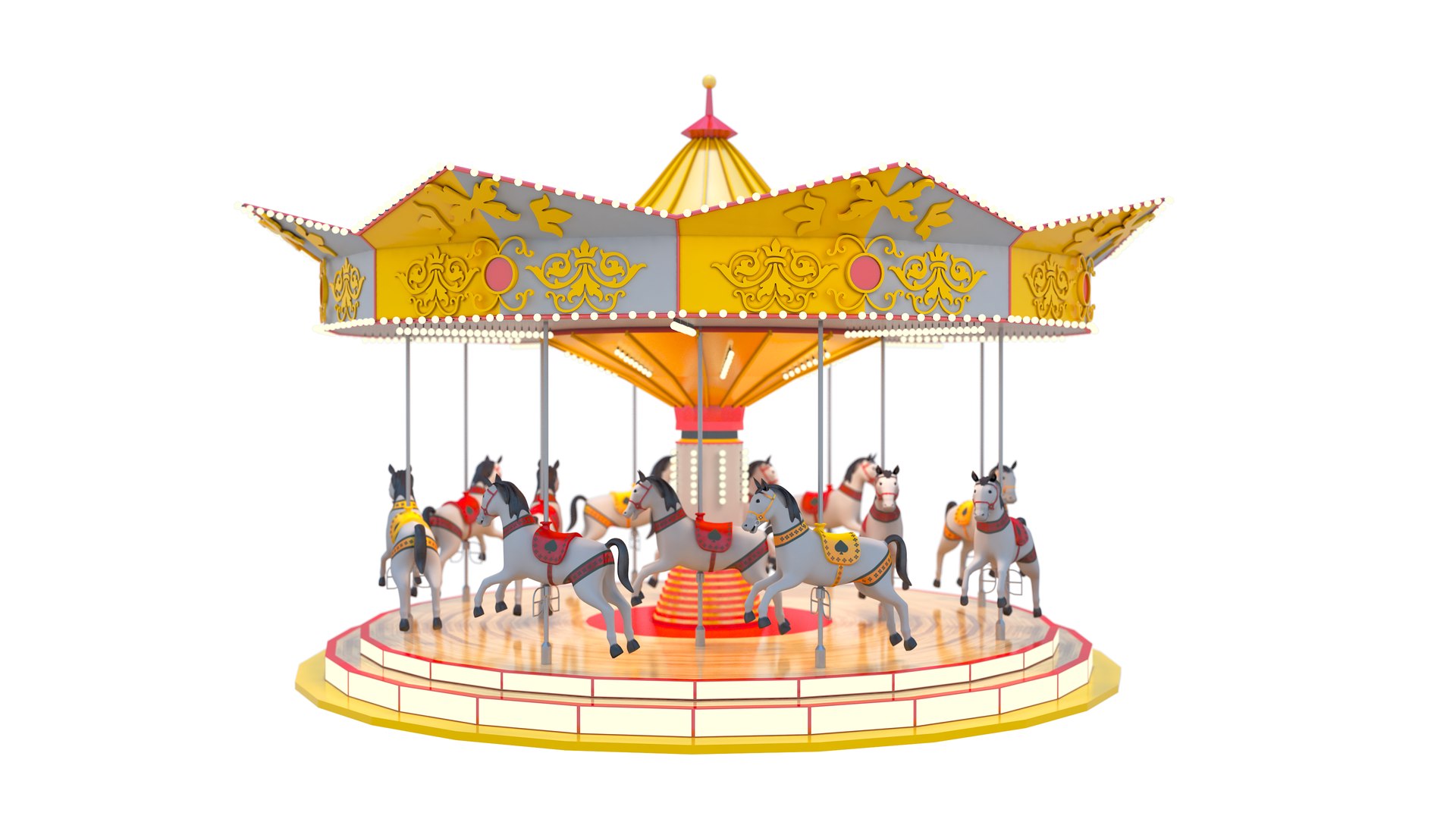 3D Carousel Model - TurboSquid 1946377