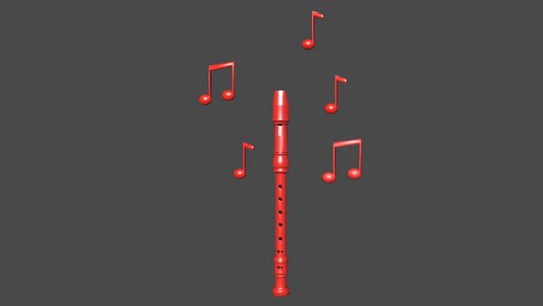 3D Flute With Notes model - TurboSquid 1715691