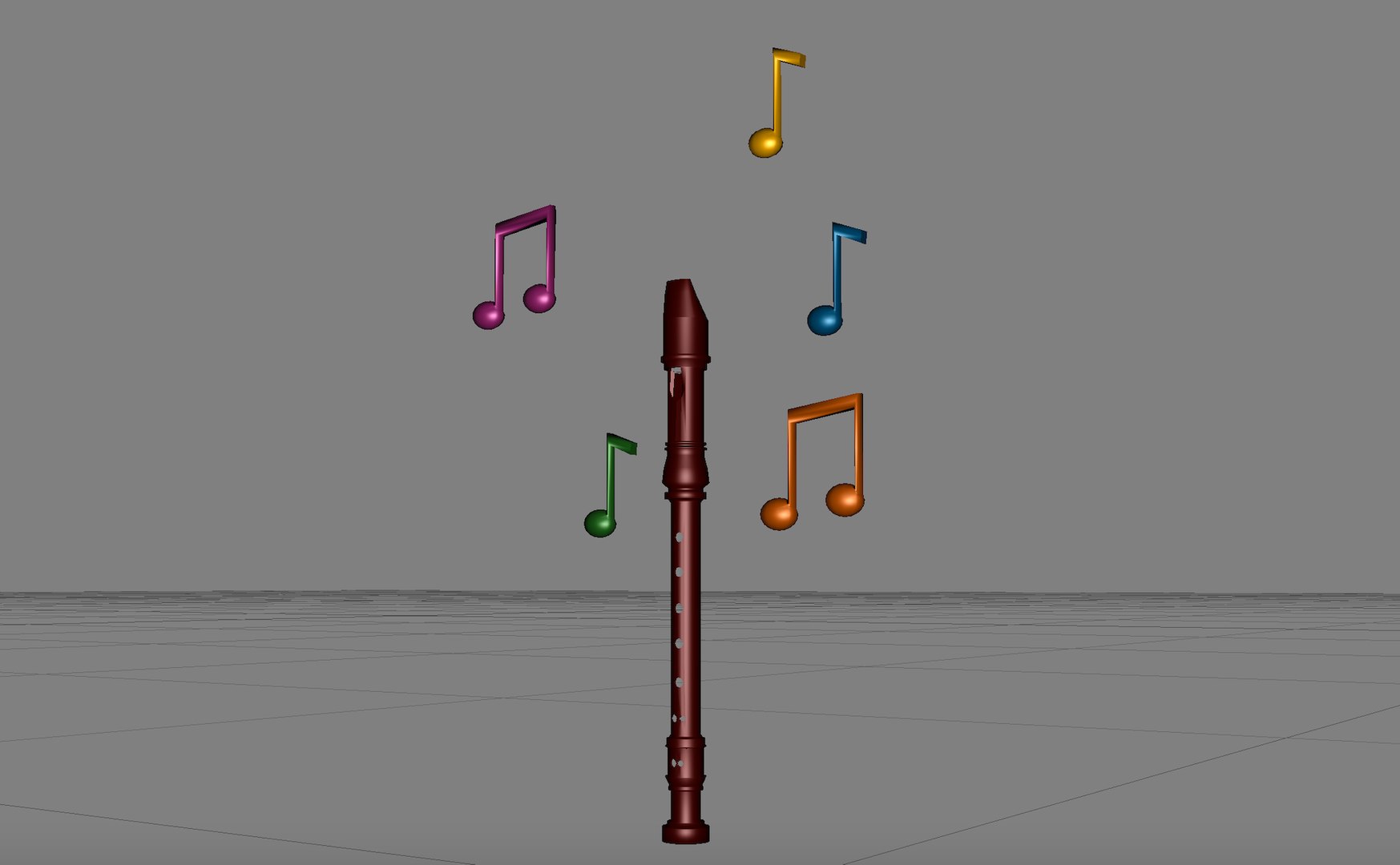 3D Flute With Notes Model - TurboSquid 1715691