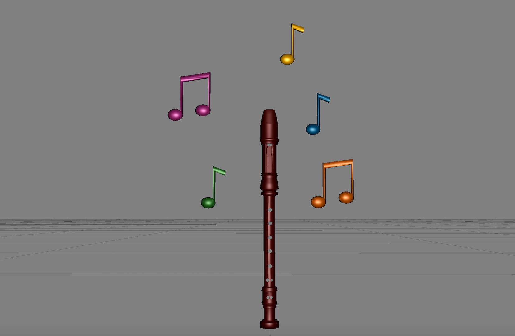3D Flute With Notes model - TurboSquid 1715691