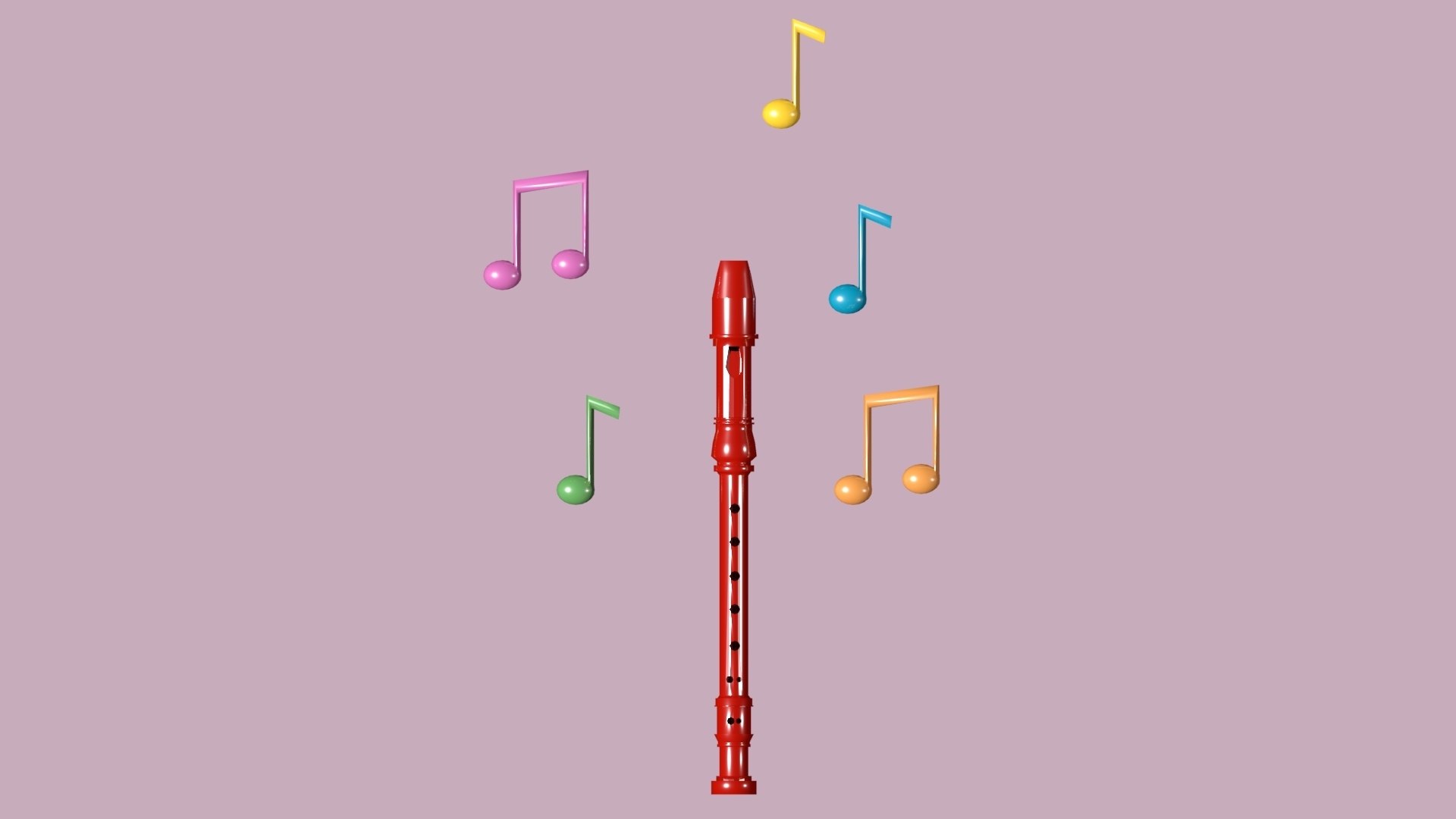 3D Flute With Notes Model - TurboSquid 1715691