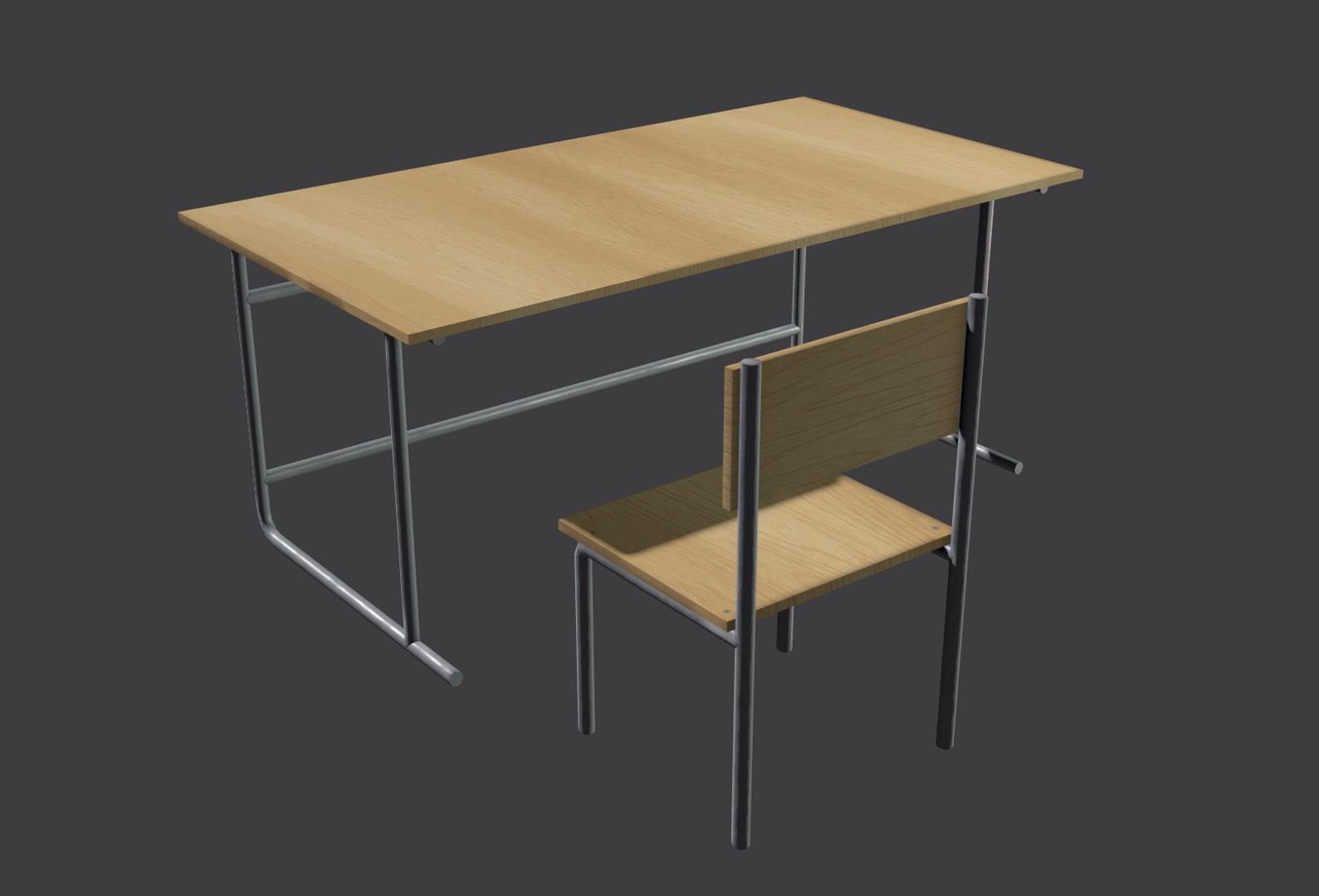3D School Desk Model - TurboSquid 1316630