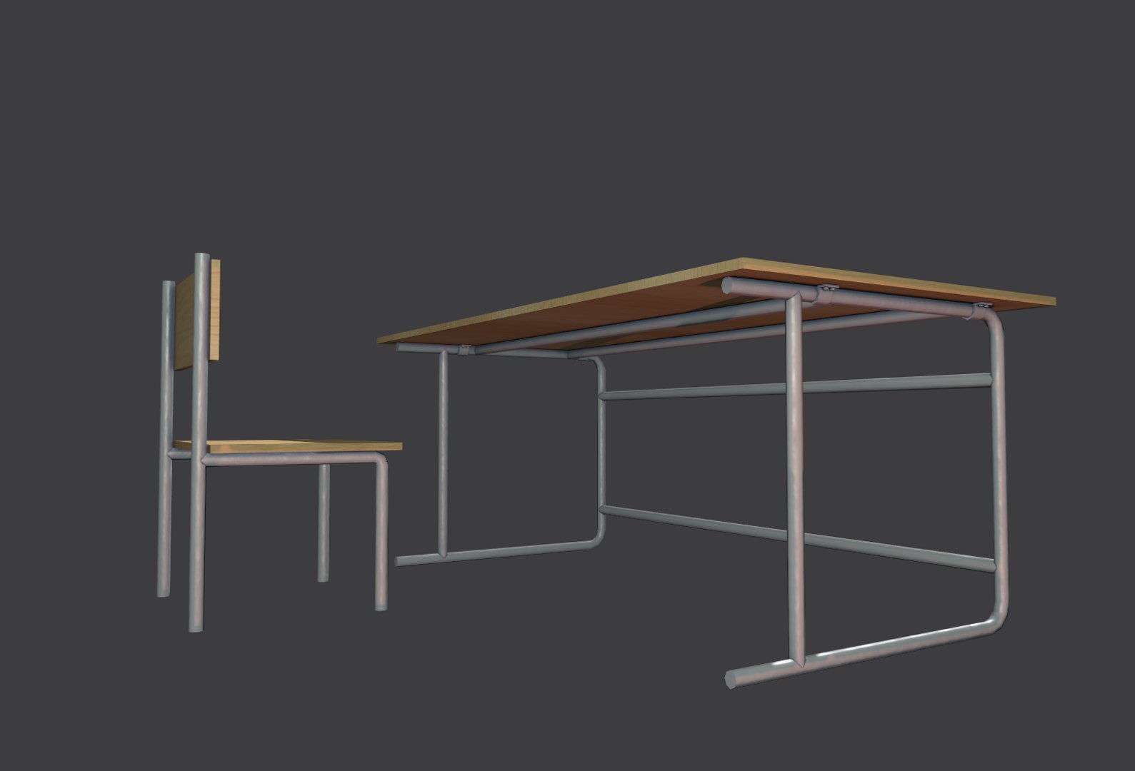 3D School Desk Model - TurboSquid 1316630