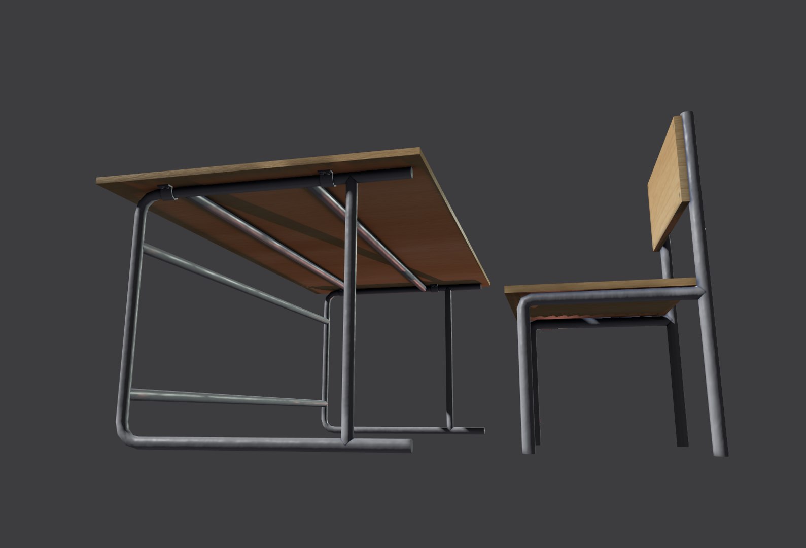 3D School Desk Model - TurboSquid 1316630