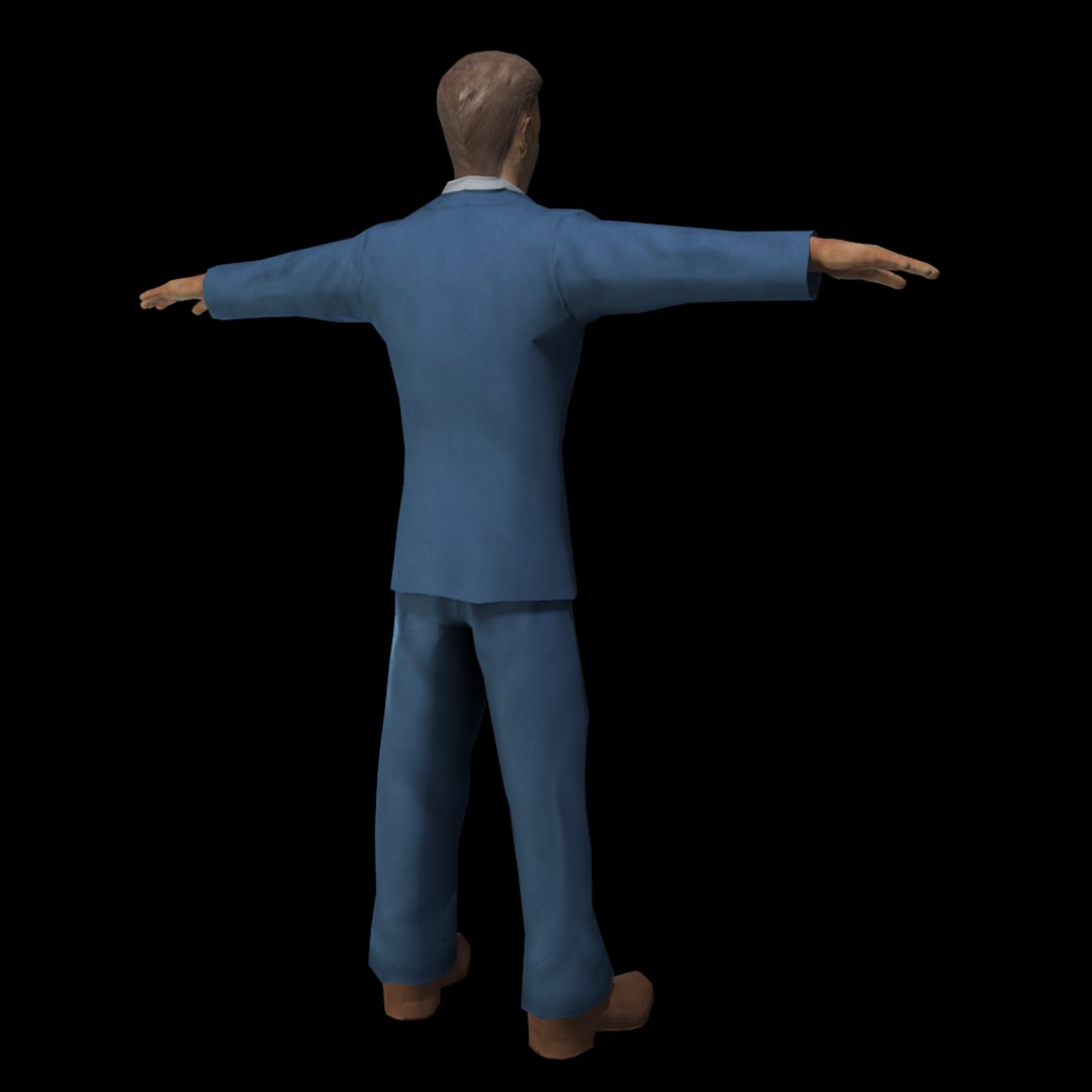 3d Man Suit Rigged Model