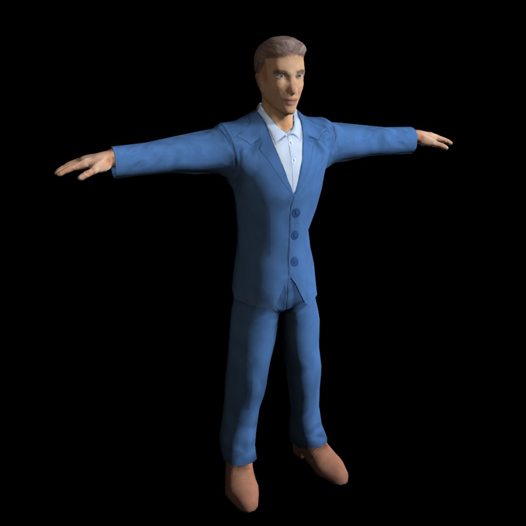3d Man Suit Rigged Model