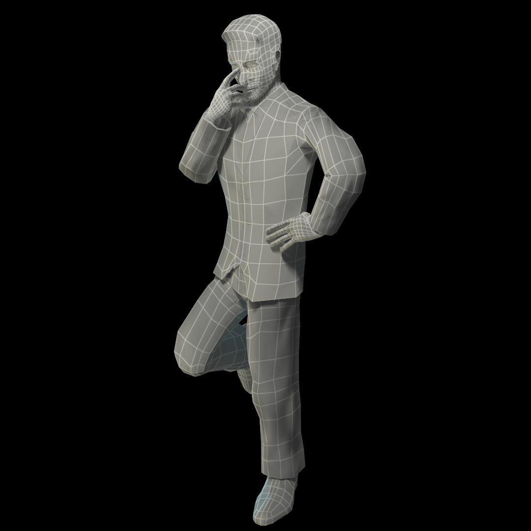 3d Man Suit Rigged Model