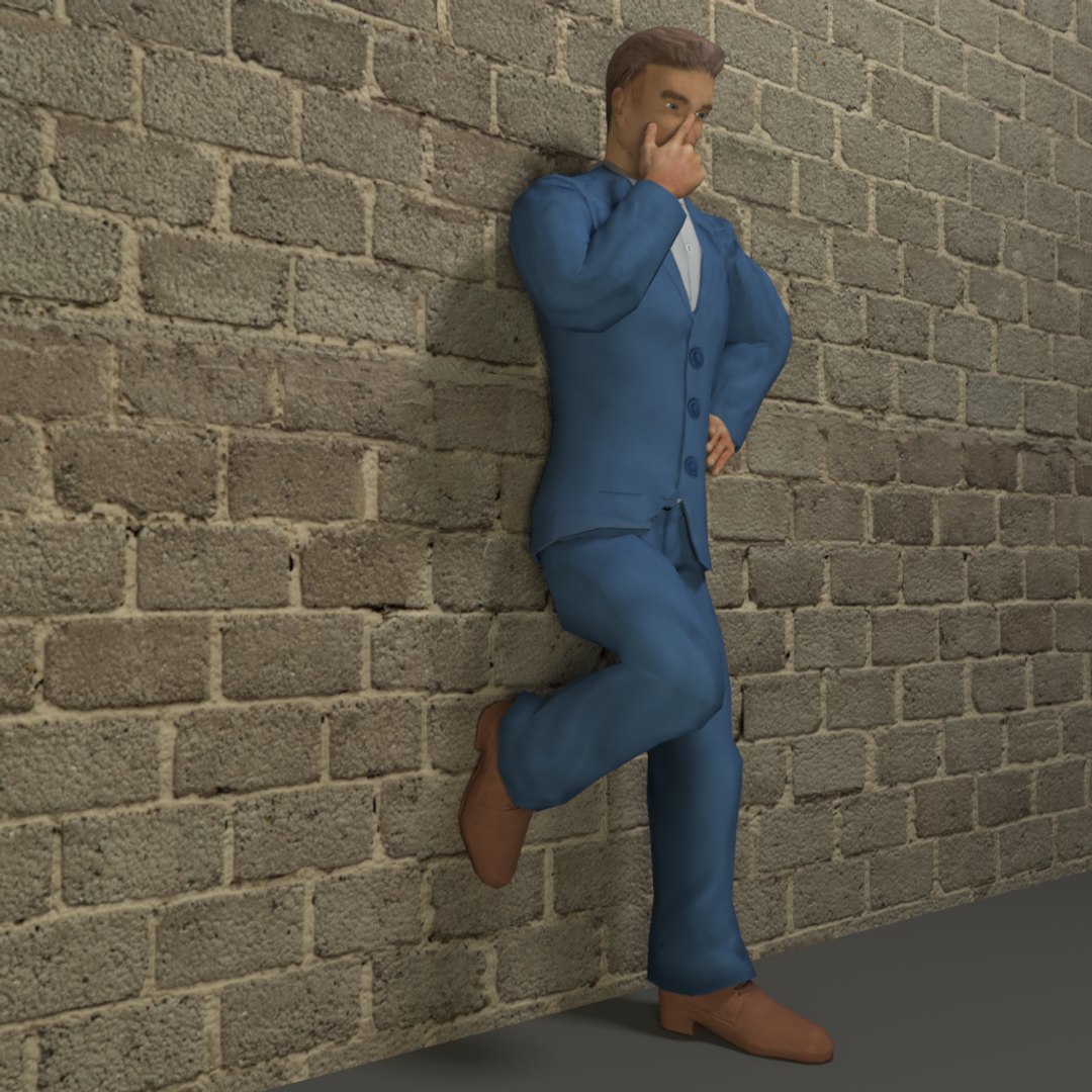 3d Man Suit Rigged Model