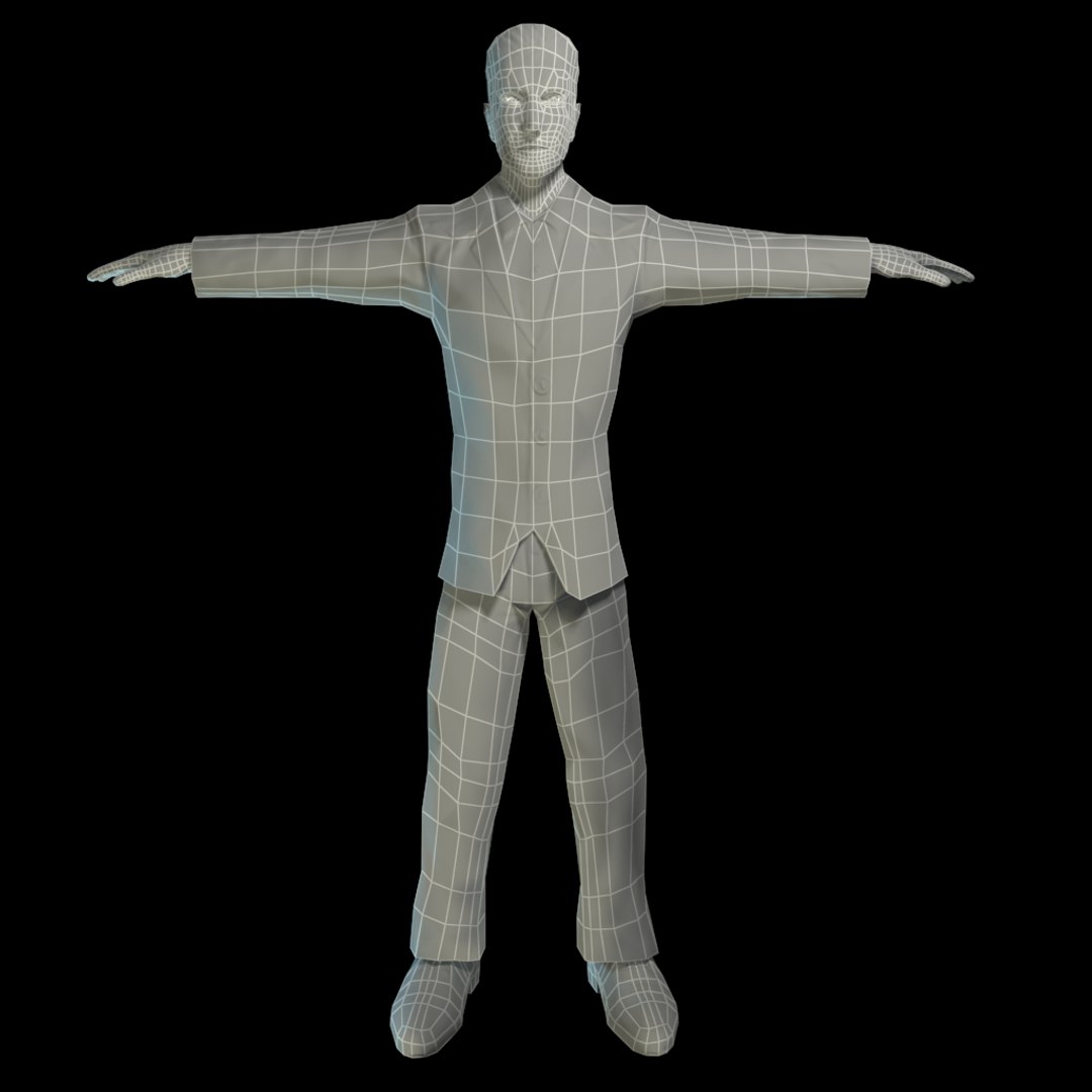 3d Man Suit Rigged Model