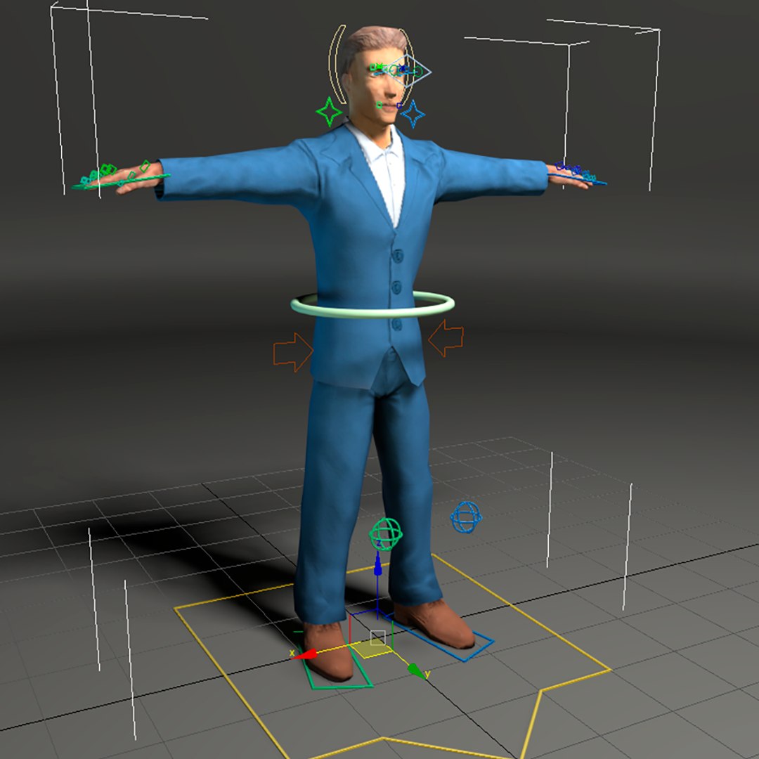 3d Man Suit Rigged Model