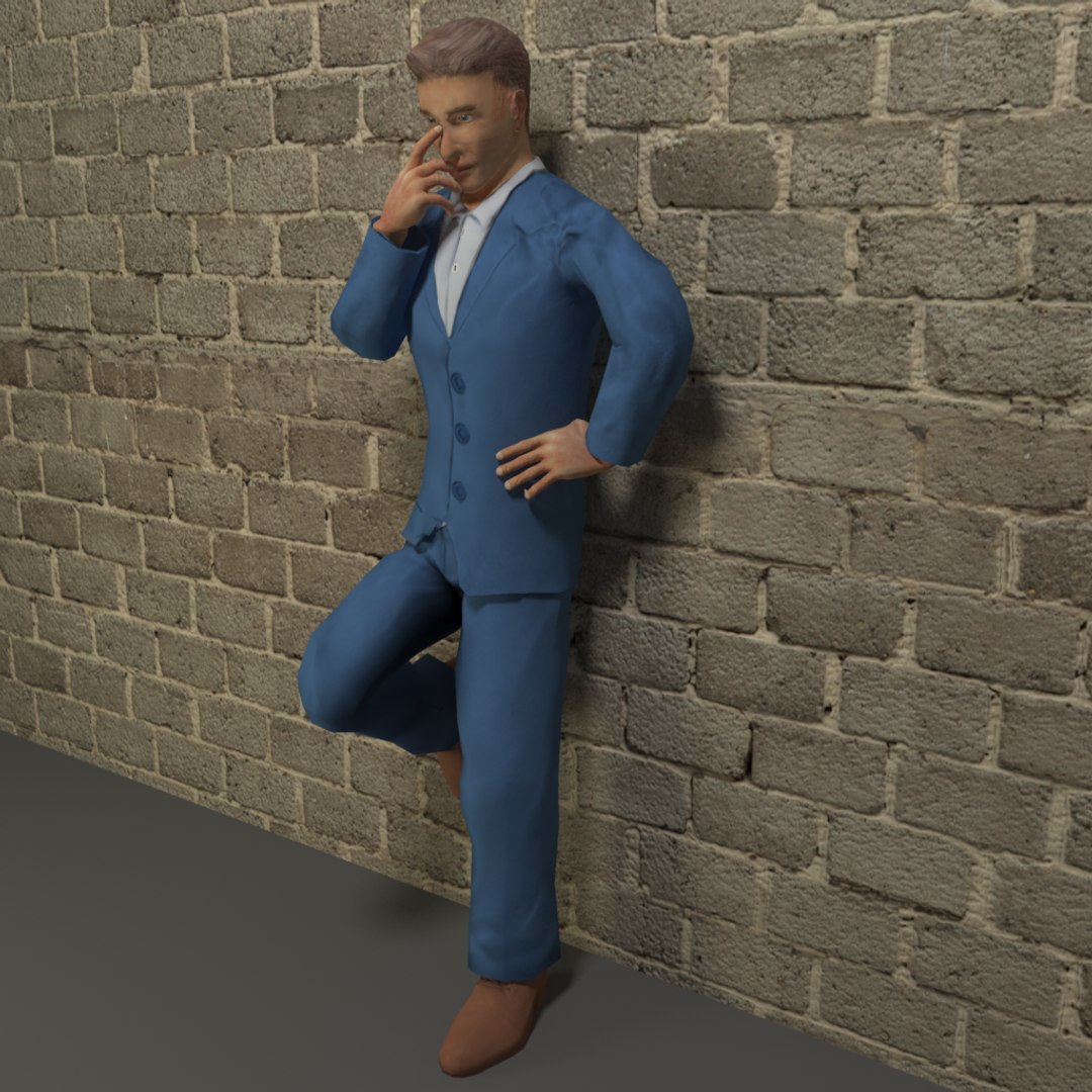 3d Man Suit Rigged Model