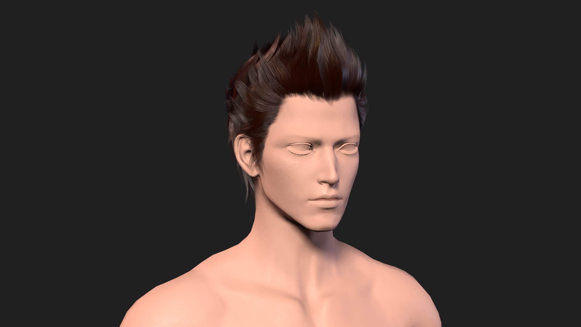 PBR Game Hair CG Hair short hair Male hair Hipster male hair 09 3D ...