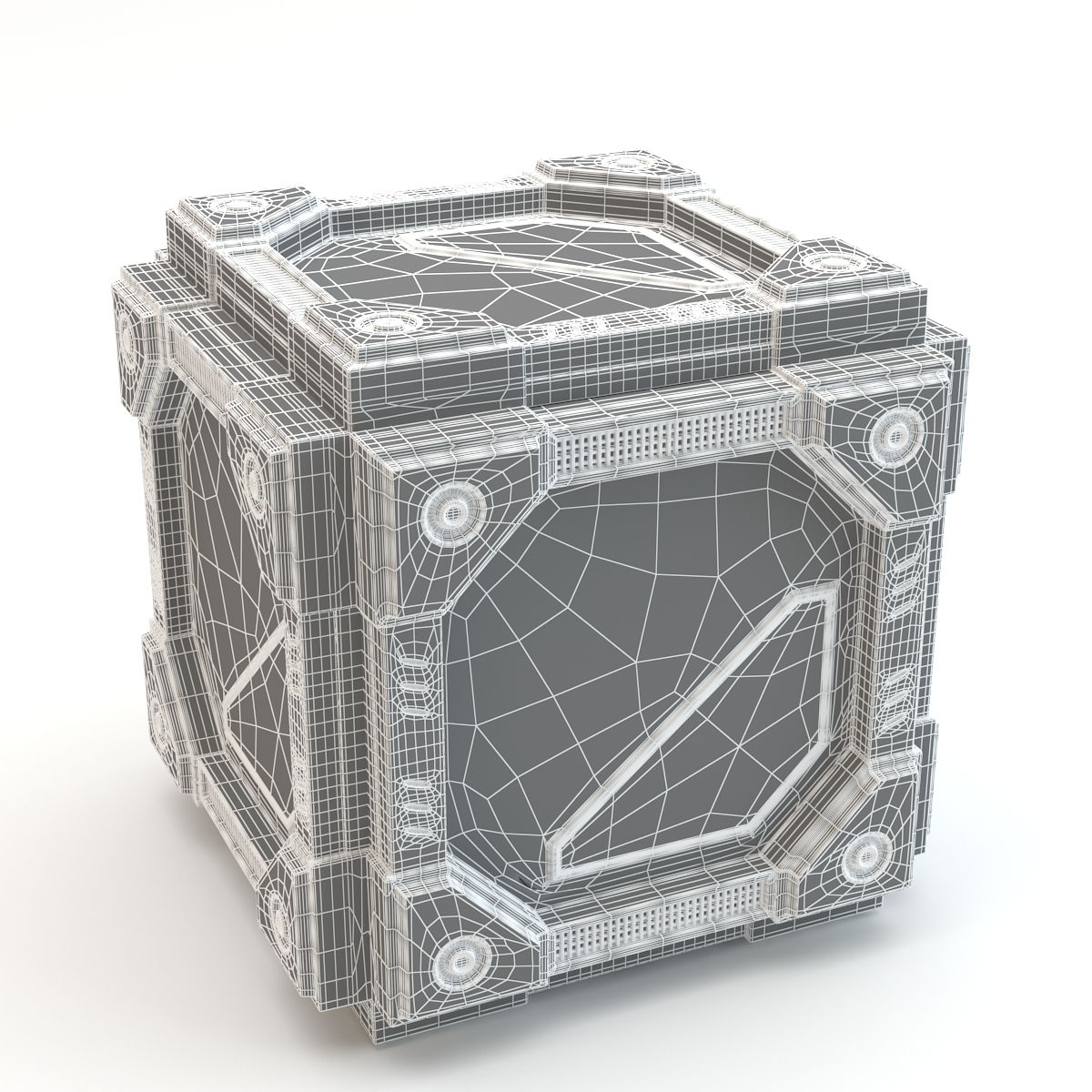 sci-fi cube 3d model