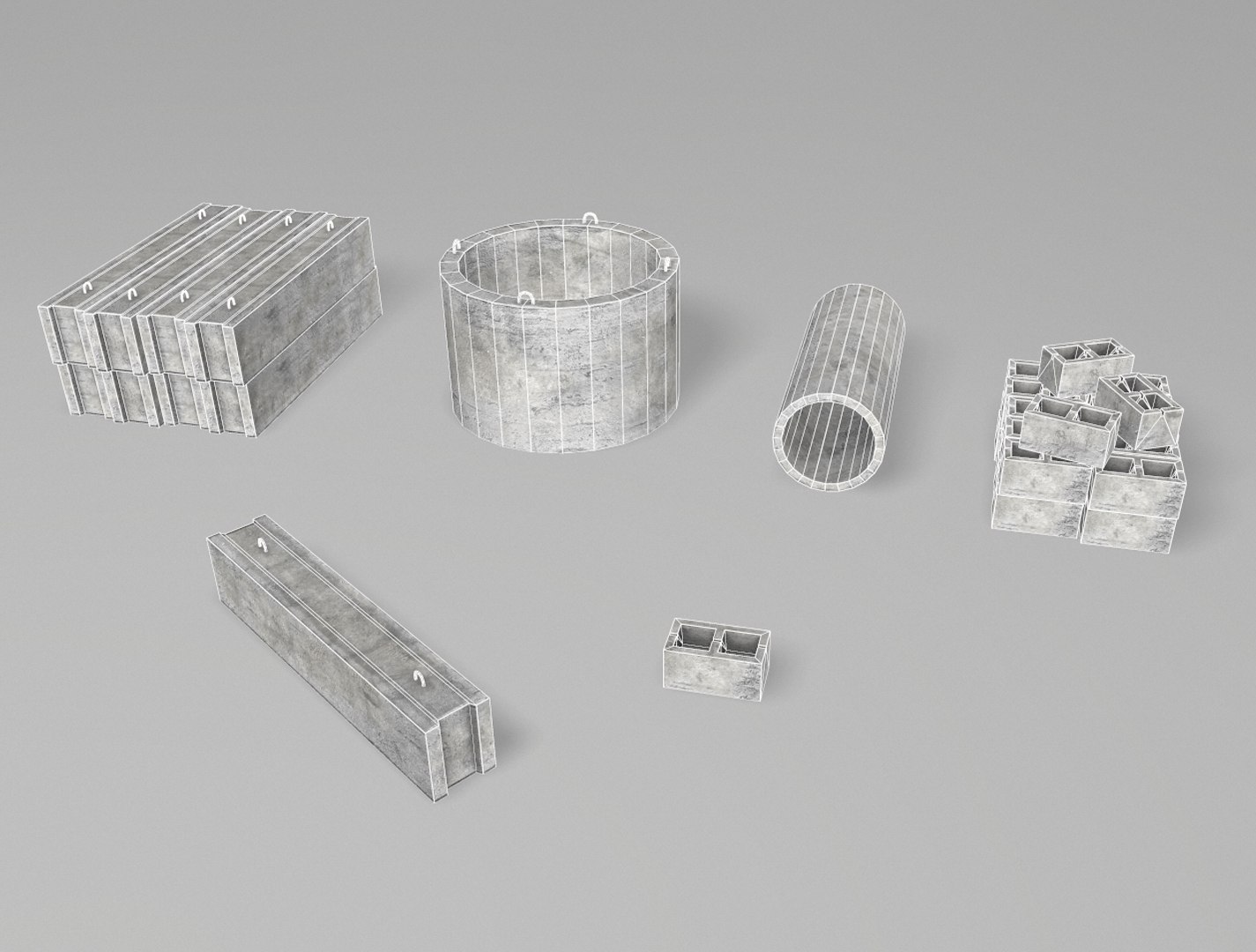3D Concrete Props Model - TurboSquid 1541247