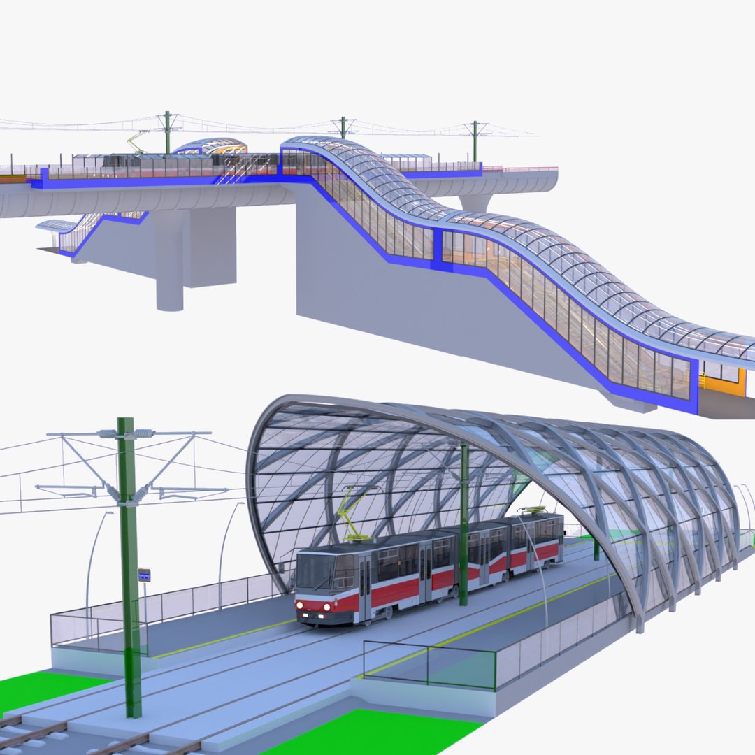KT8D5 Tram Stops X 3D Model - TurboSquid 2315455