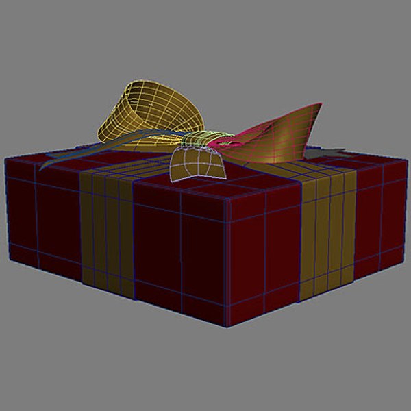 3d model red gift box