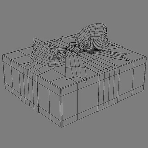 3d model red gift box