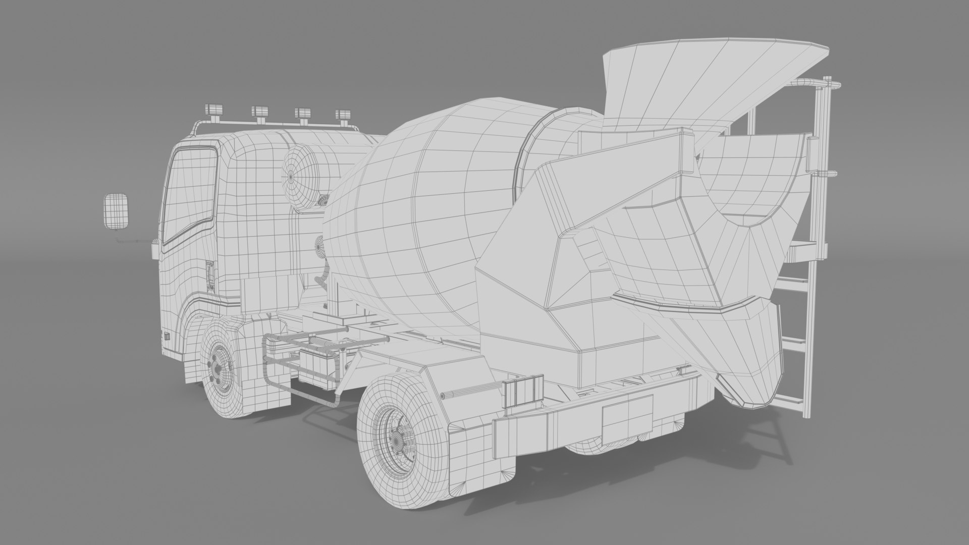 ISUZU NMR 130 Cement Mixer 3D Model - TurboSquid 2236100