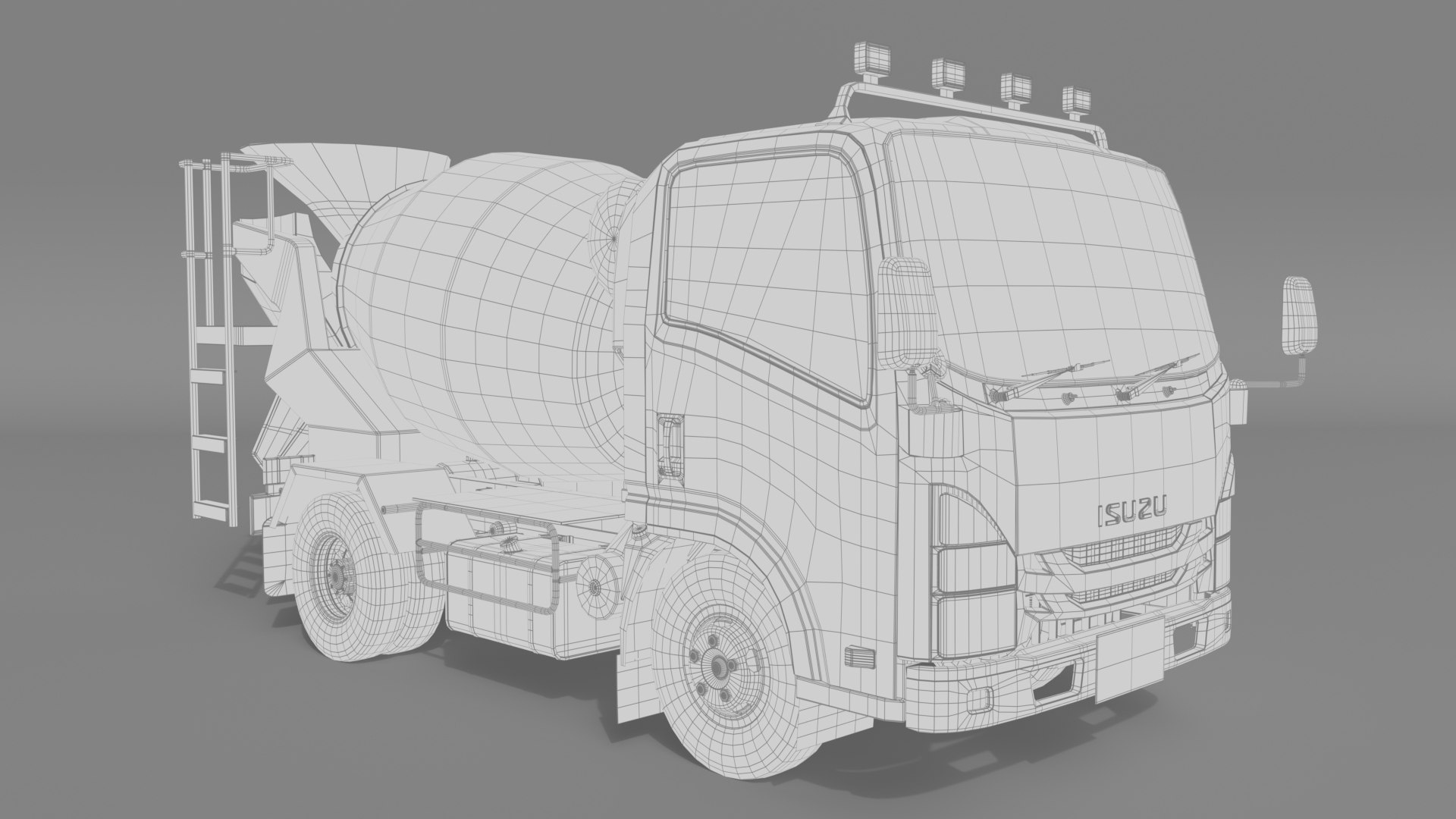 ISUZU NMR 130 Cement Mixer 3D Model - TurboSquid 2236100
